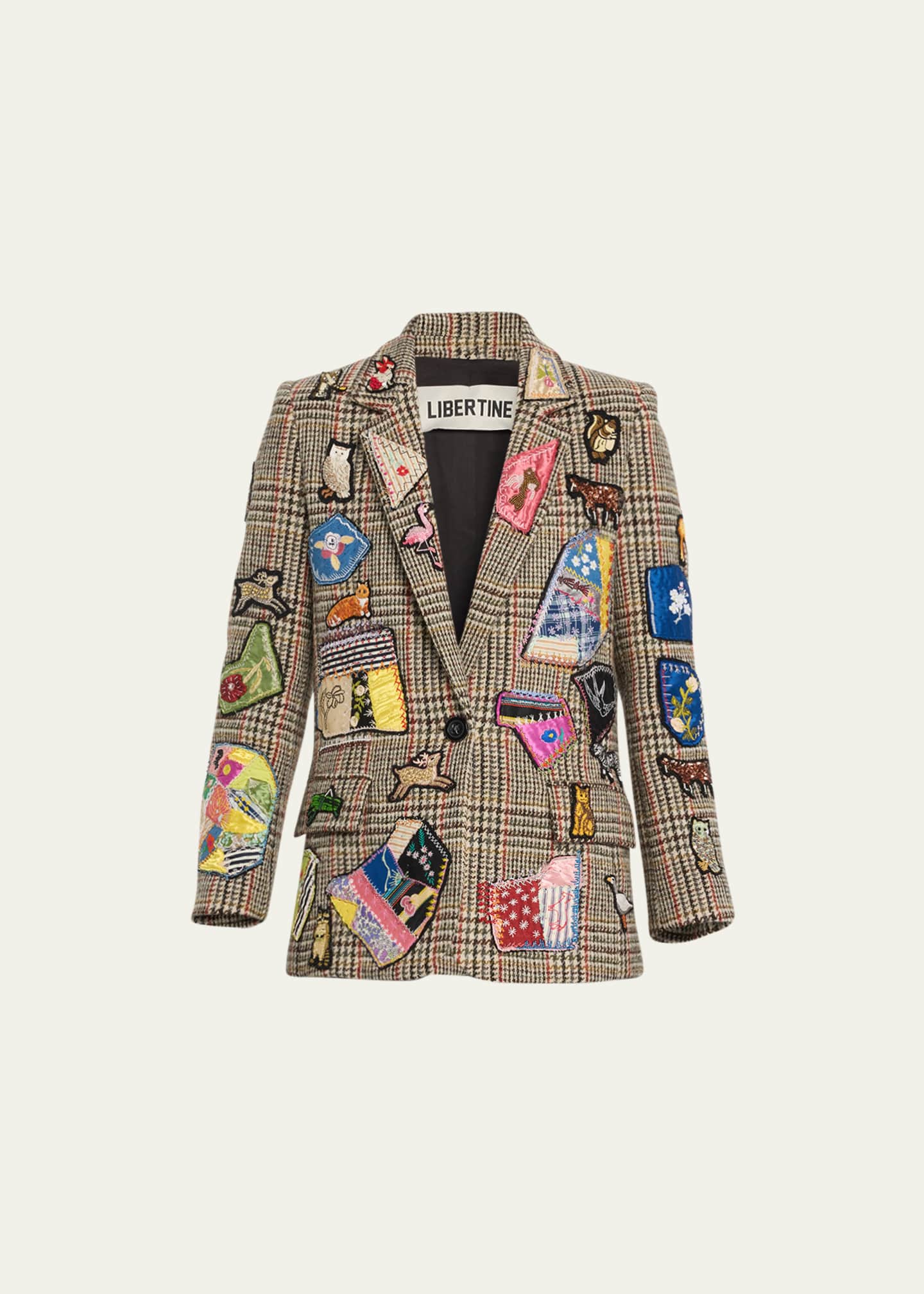 Libertine Lickety Split Plaid Blazer with Patches - Bergdorf Goodman