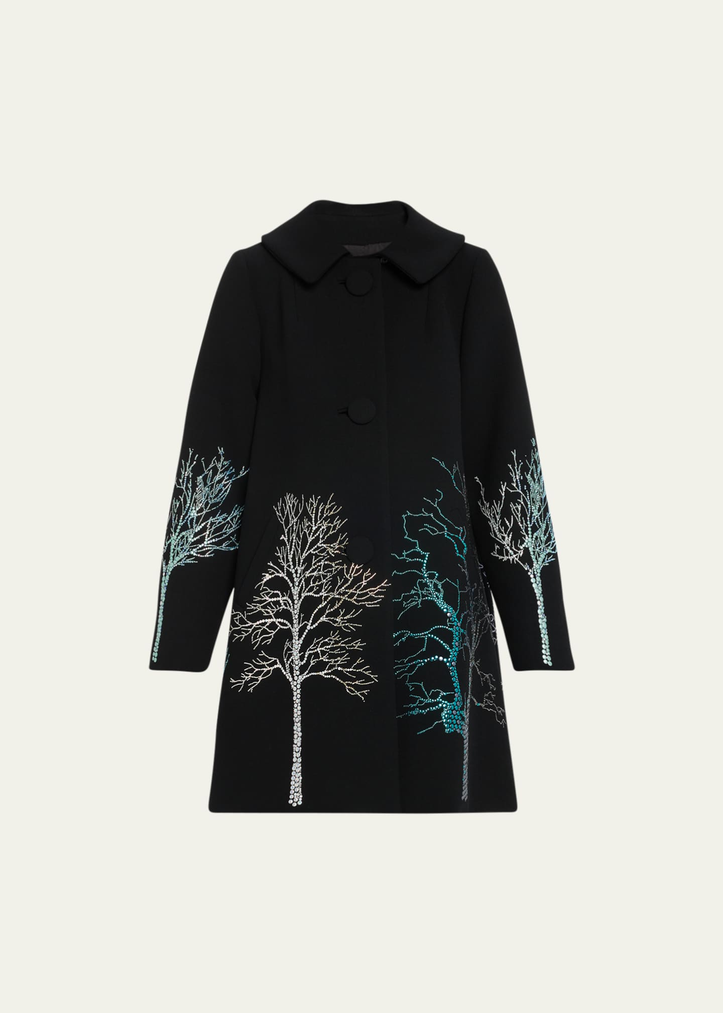 Libertine Forest Crystal Peter Pan Collar Coat - Bergdorf Goodman