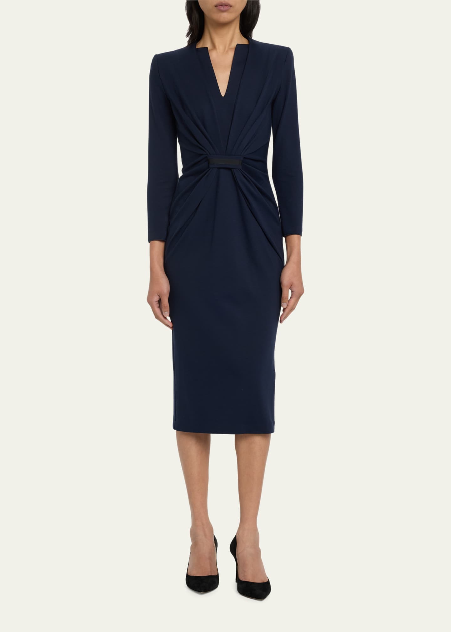 Giorgio Armani Tab Front Jersey Dress - Bergdorf Goodman