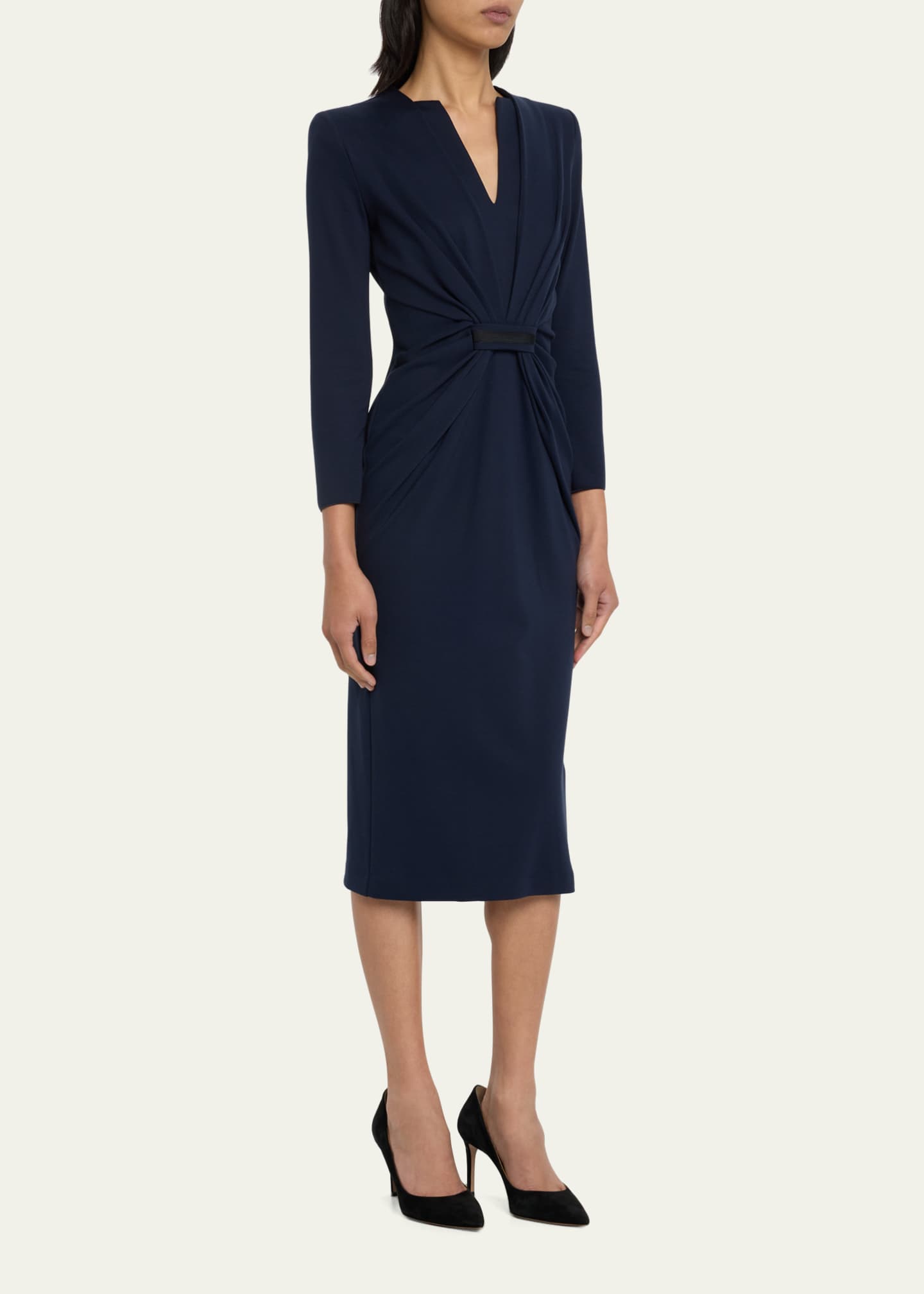 Giorgio Armani Tab Front Jersey Dress - Bergdorf Goodman