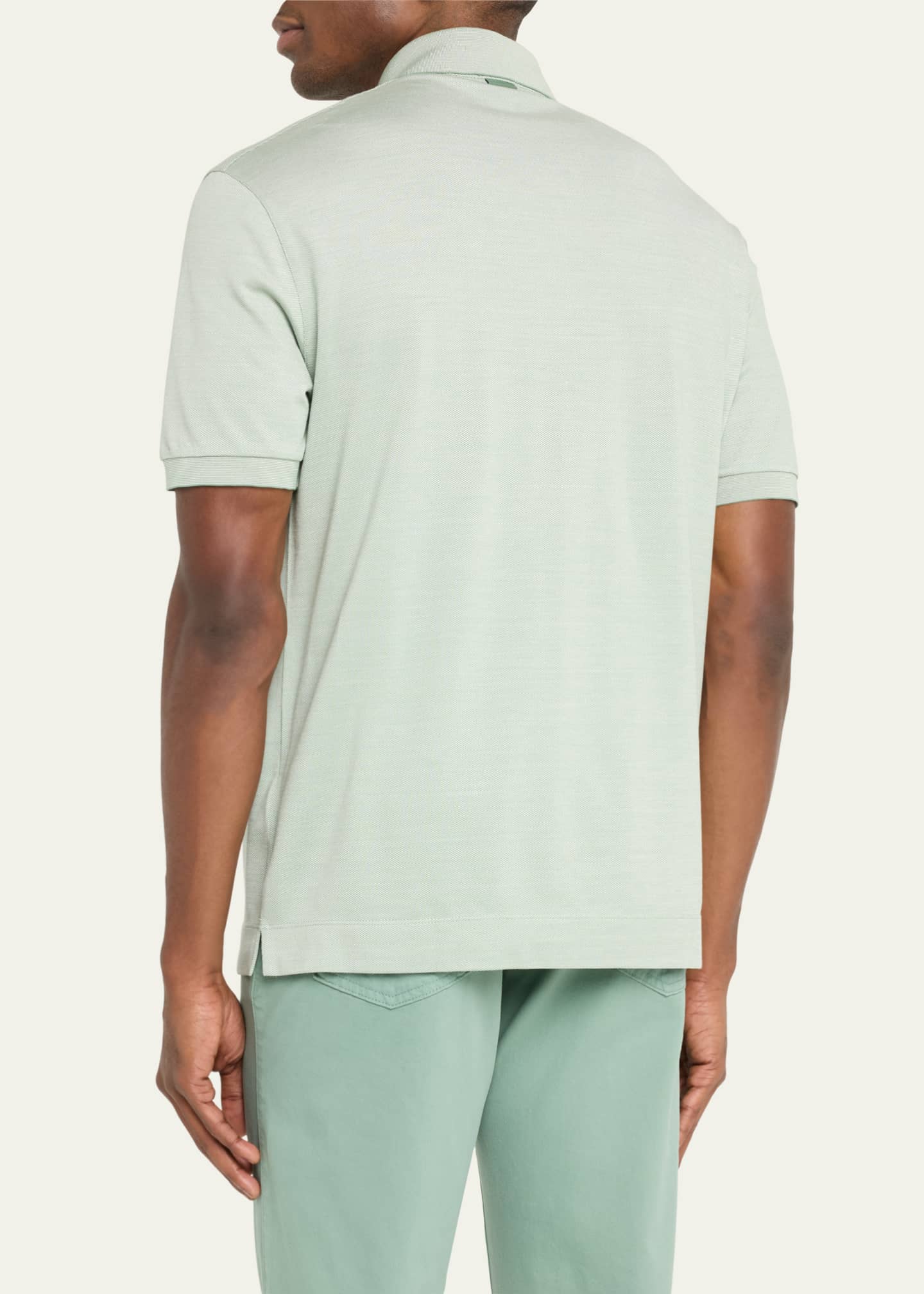 ZEGNA Men's Cotton-Silk Polo Shirt - Bergdorf Goodman