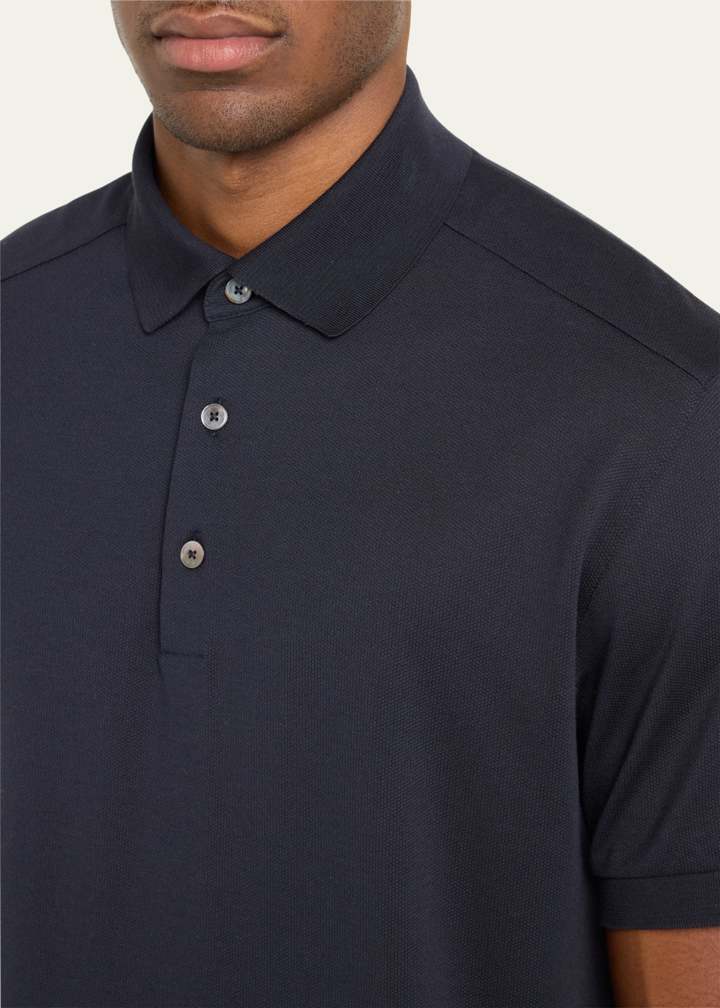 ZEGNA Men's Cotton-Silk Polo Shirt - Bergdorf Goodman