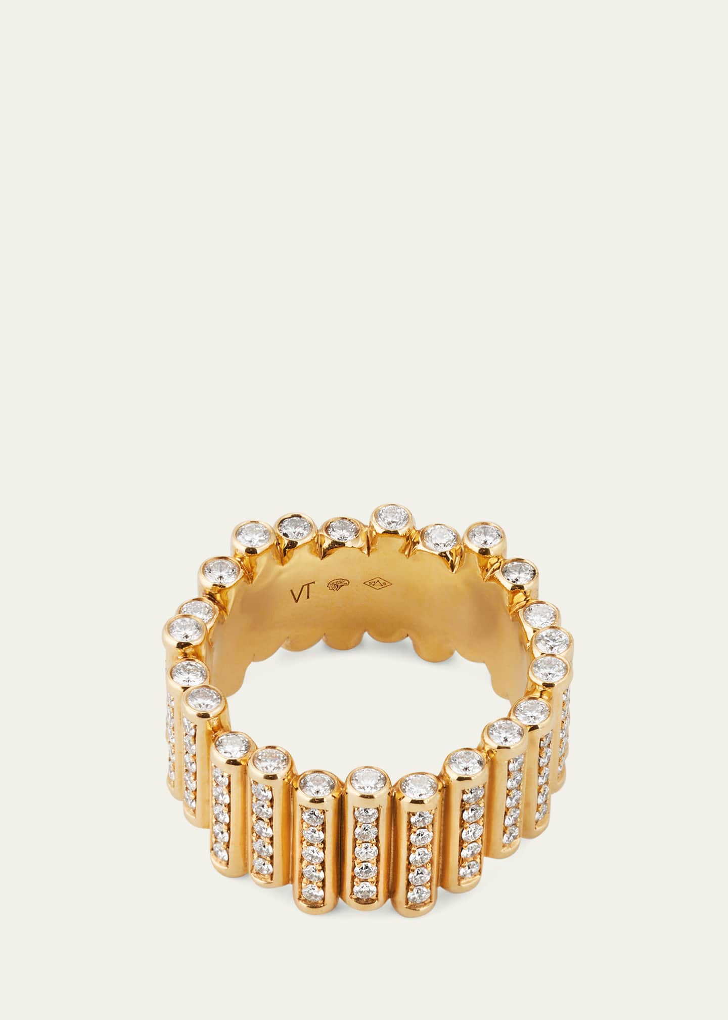 Viltier Edge 18K Gold and Pavé Diamond Ring - Bergdorf Goodman