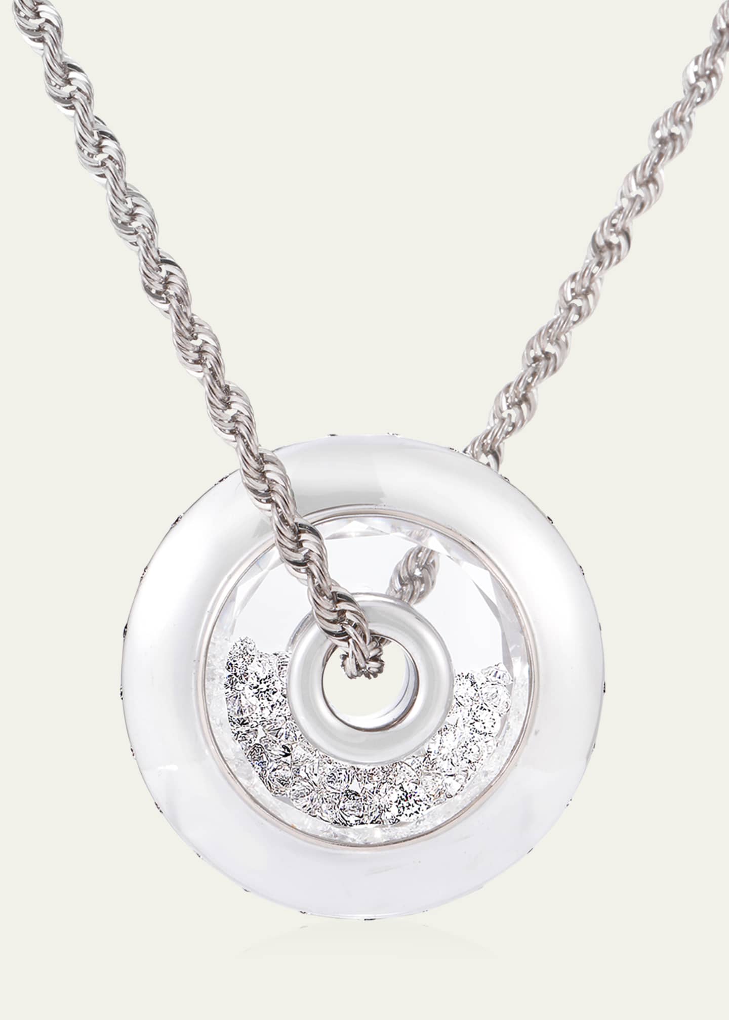 Moritz Glik 18k White Gold Diamond Shaker Pendant Necklace - Bergdorf ...