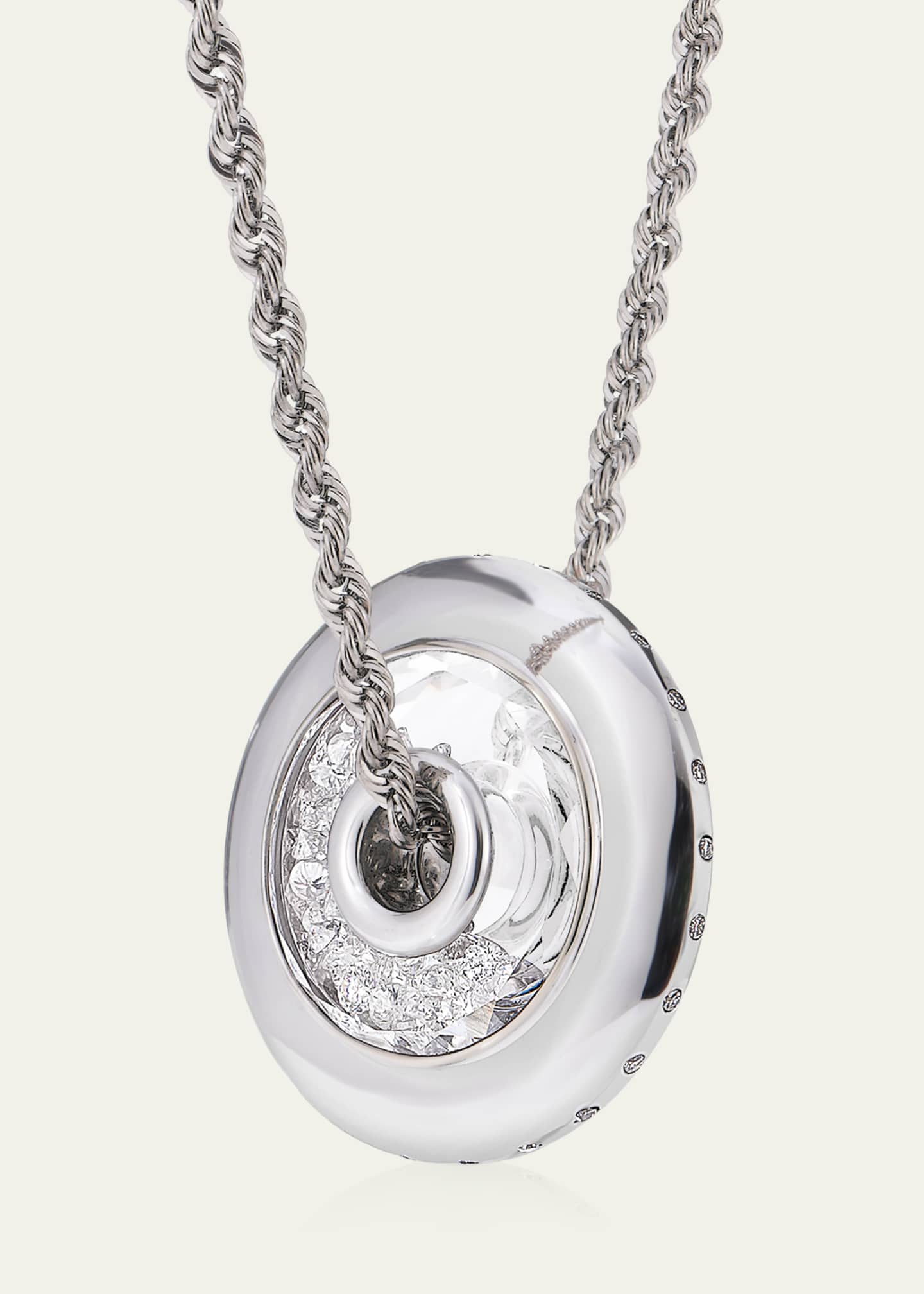 Moritz Glik 18k White Gold Diamond Shaker Pendant Necklace - Bergdorf ...