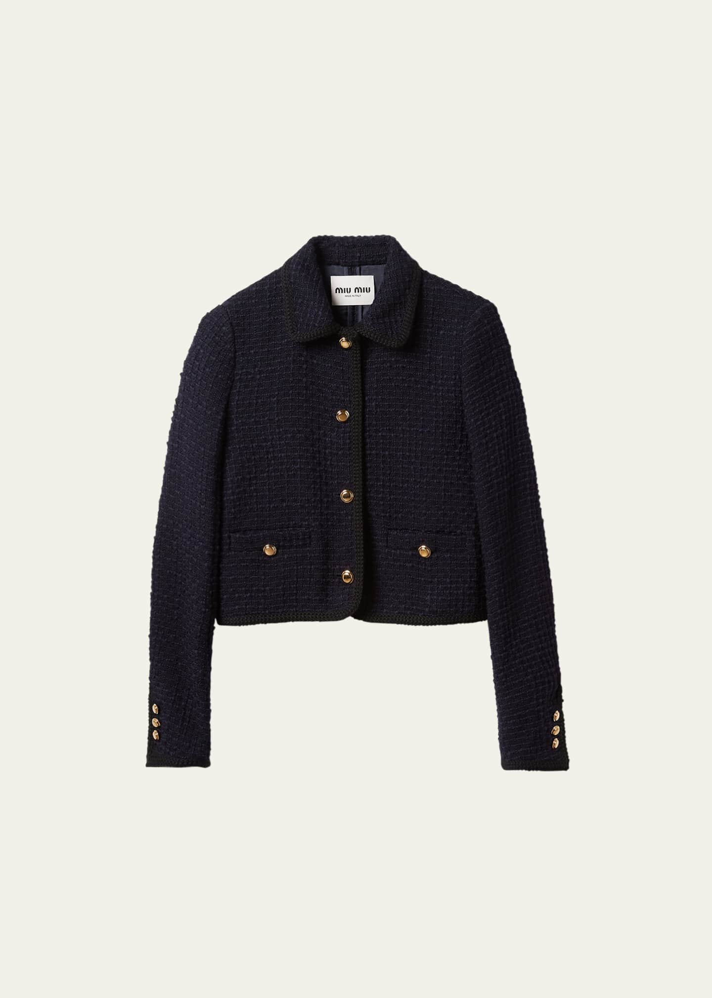 Miu Miu Tweed Collared Jacket - Bergdorf Goodman