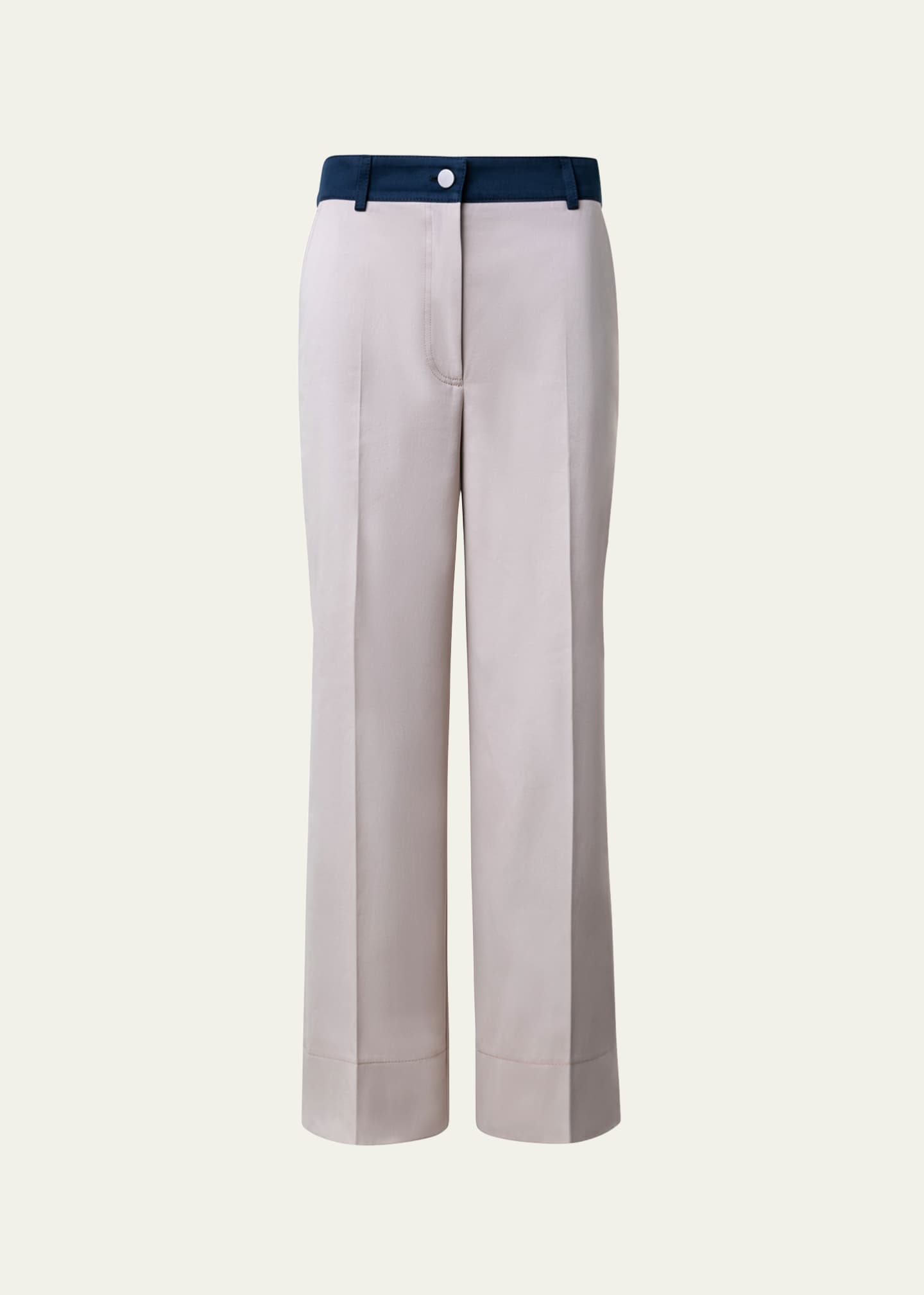 Akris punto Chiara Cotton Gabardine Pants with Color Block Waist ...