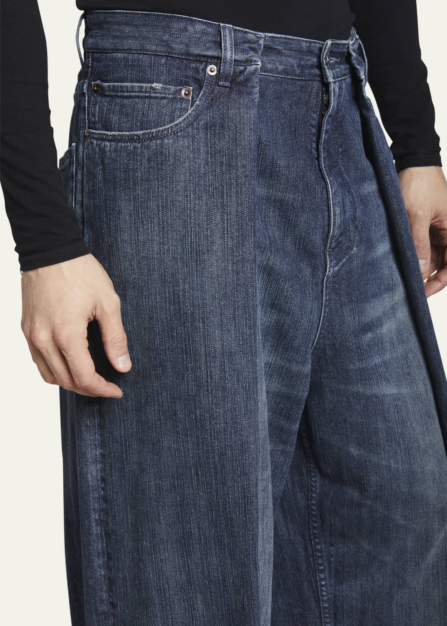 Balenciaga Men's Baggy Jeans with Double Side Panels - Bergdorf Goodman