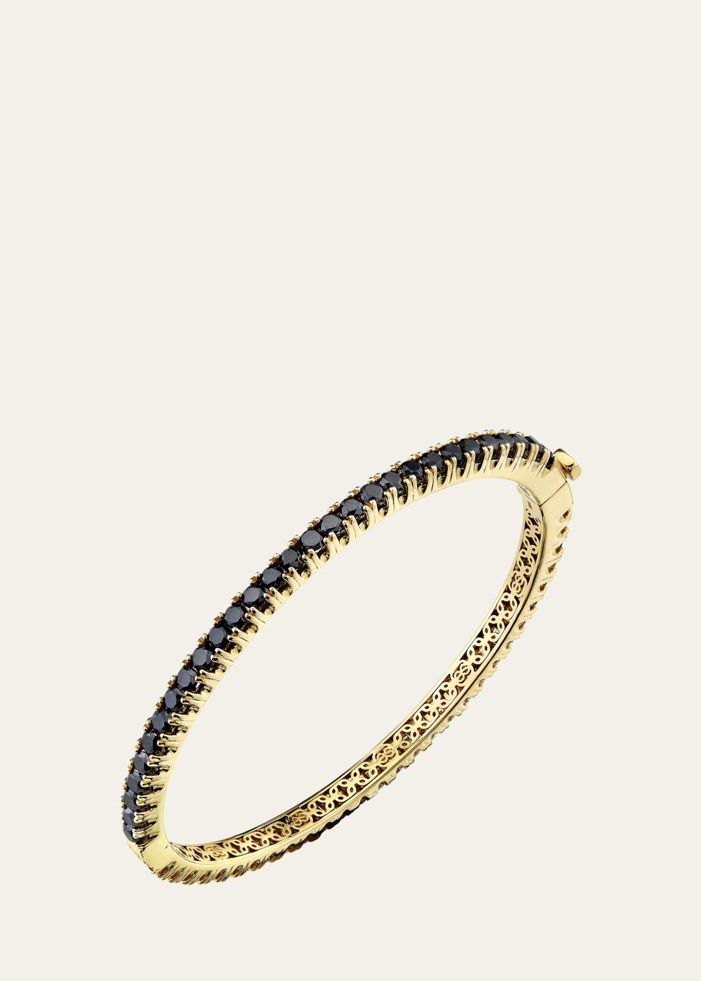 Sydney Evan 14K Yellow Gold Large Double Sided Pave Diamond Bangle ...