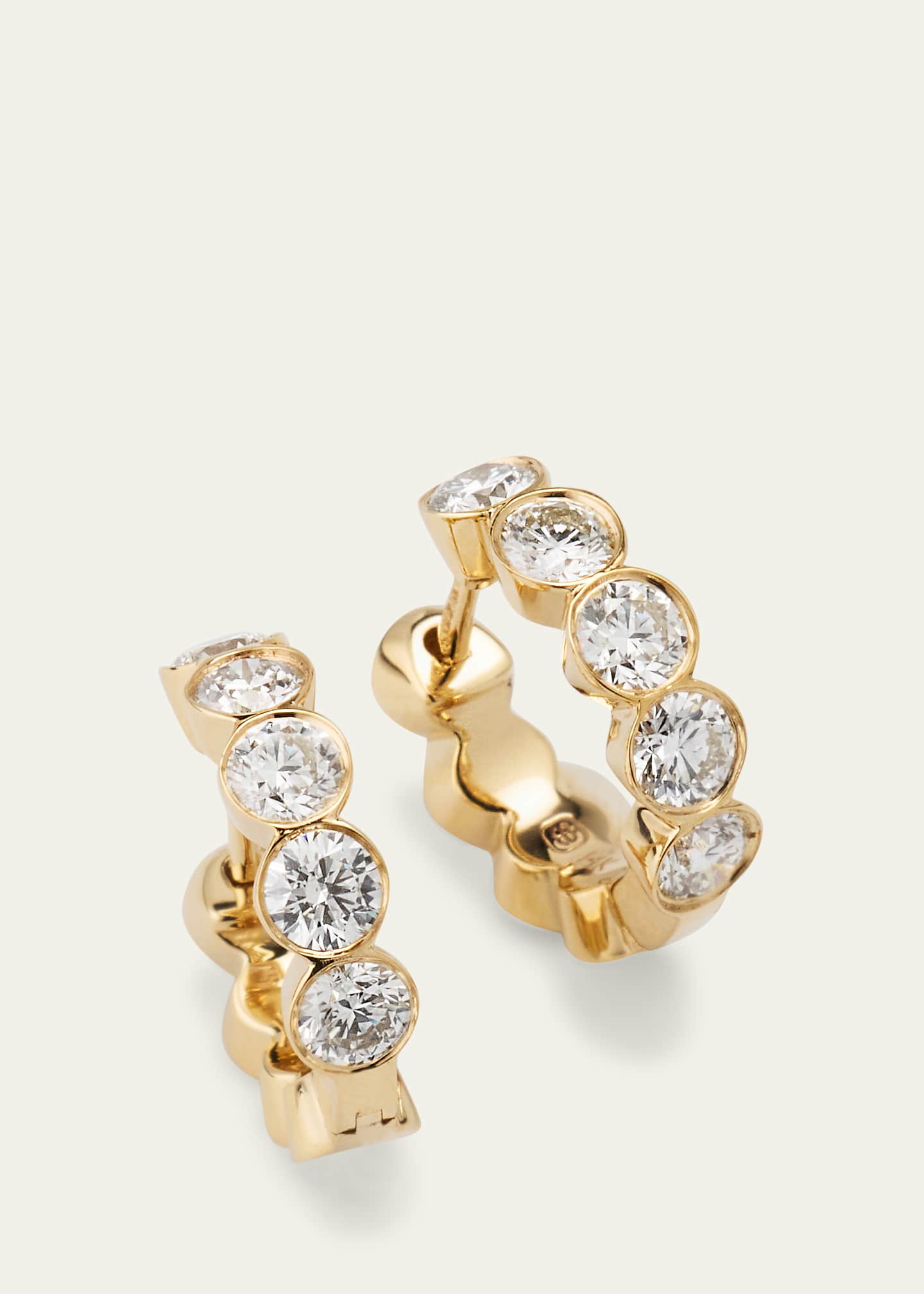 Sydney Evan 14k Yellow Gold Diamond Bezel Hoop Earrings - Bergdorf Goodman