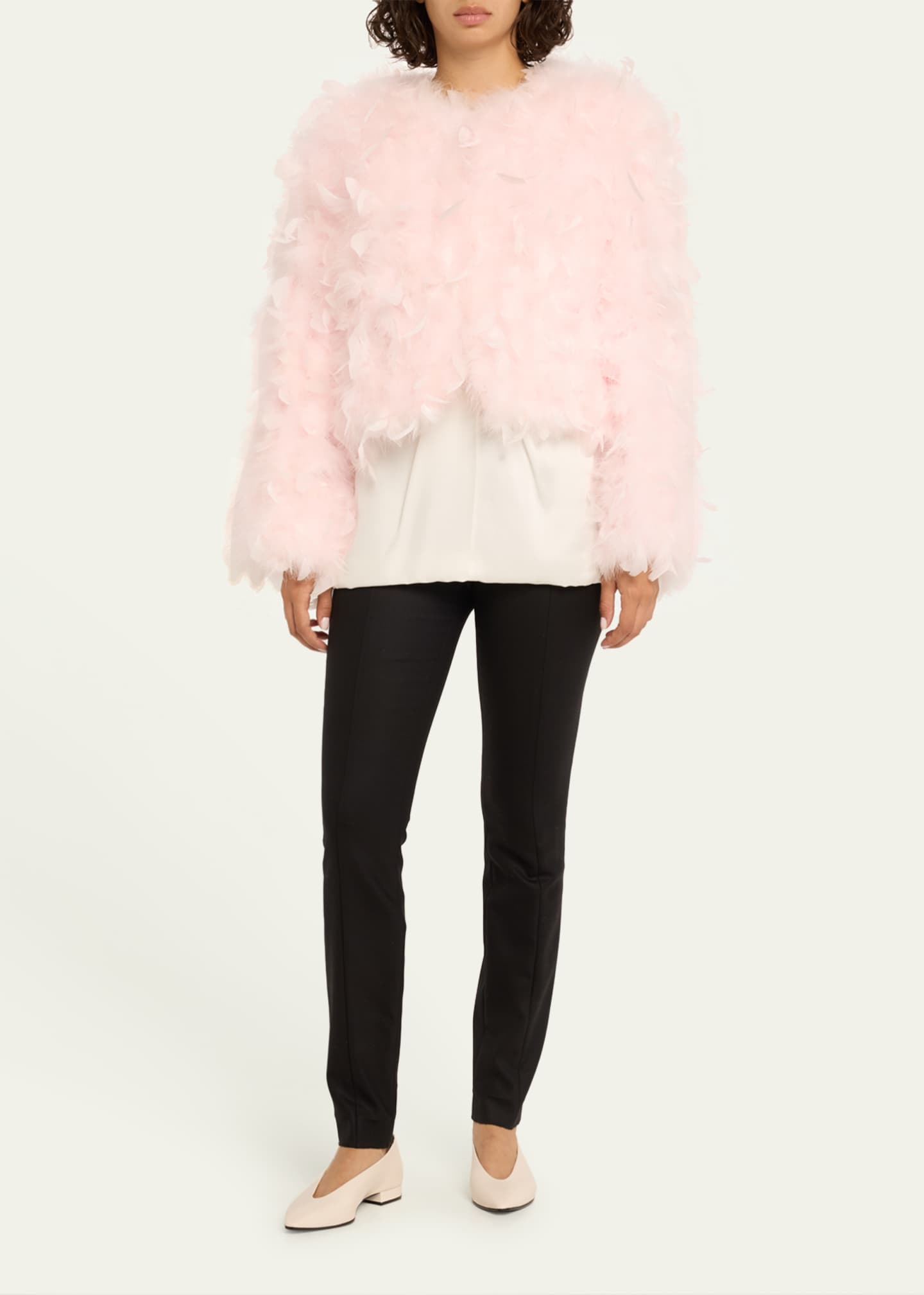 Gorski Cropped Feather Jacket - Bergdorf Goodman