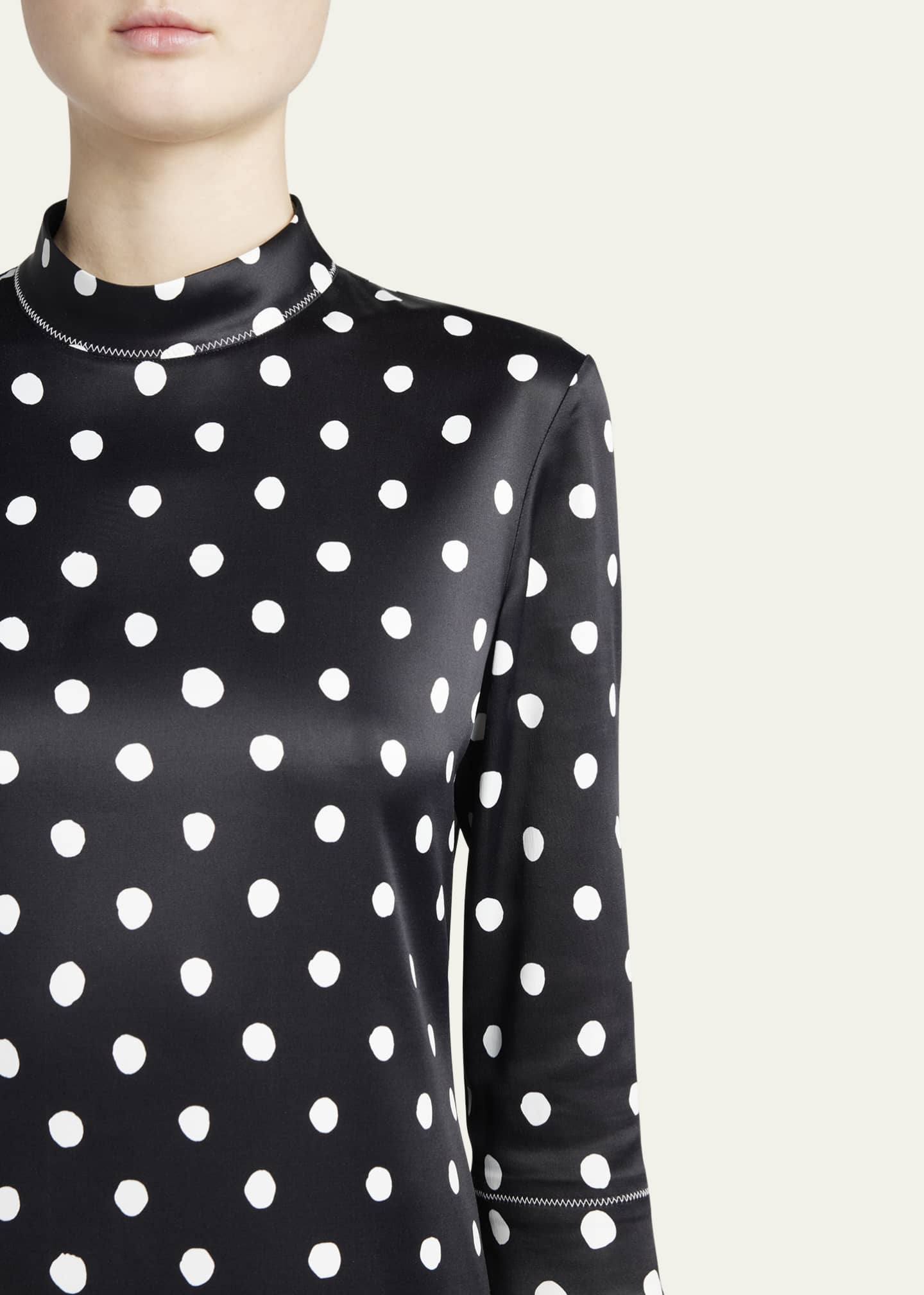Marni Polka Dot Three Quarter Sleeve Midi Dress Bergdorf Goodman