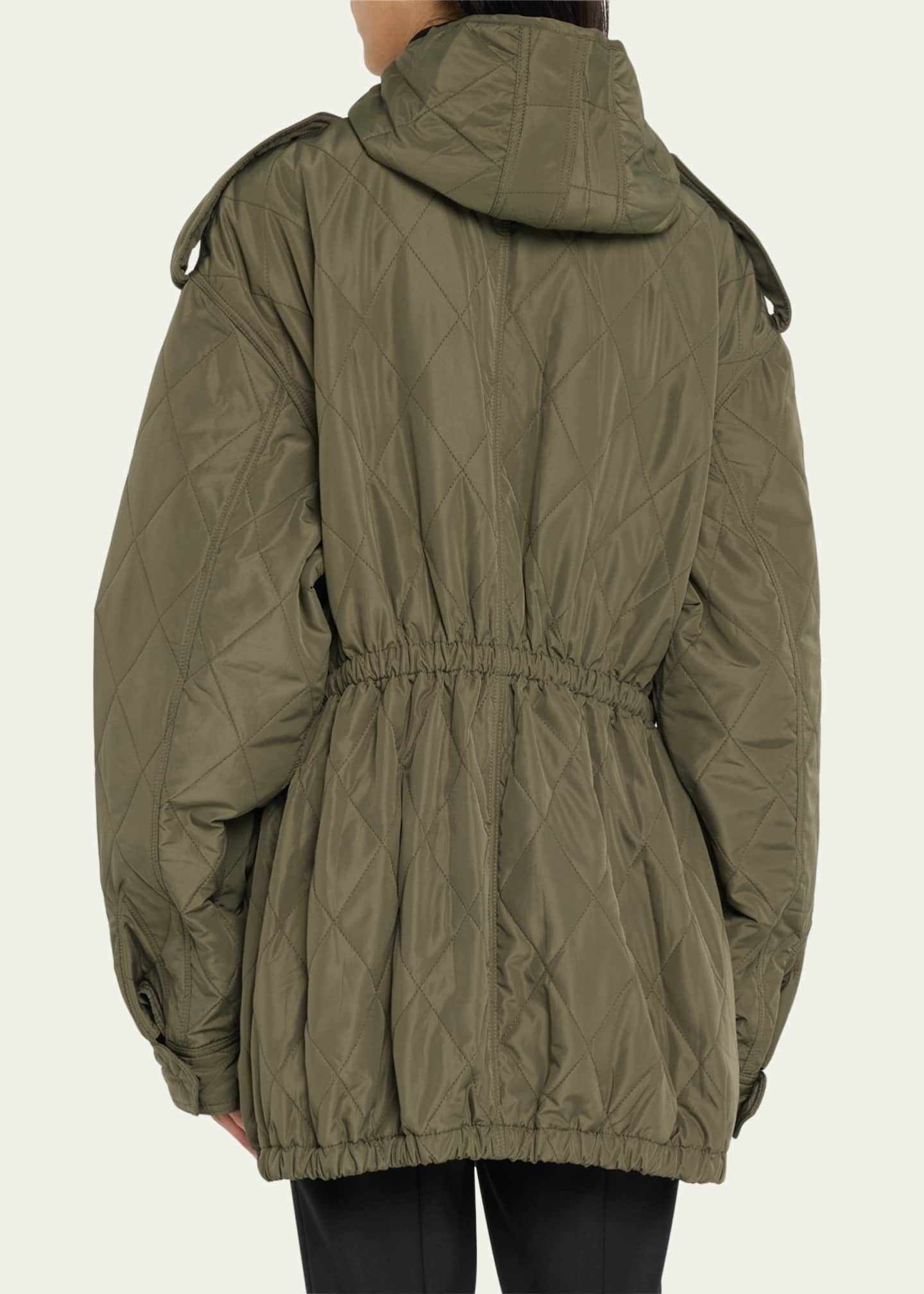 Norma Kamali Quilted Hooded Cargo Jacket - Bergdorf Goodman