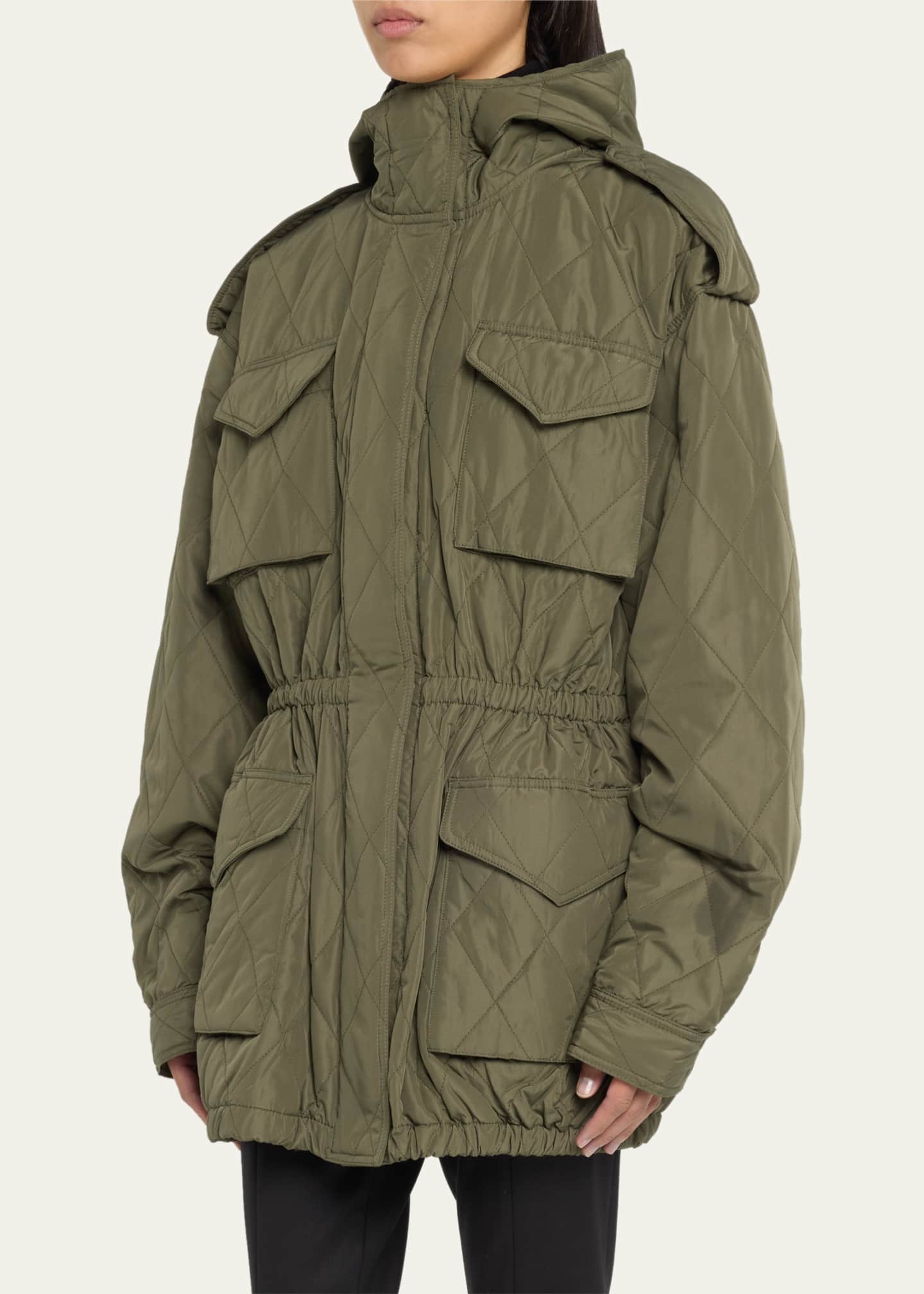 Norma Kamali Quilted Hooded Cargo Jacket - Bergdorf Goodman