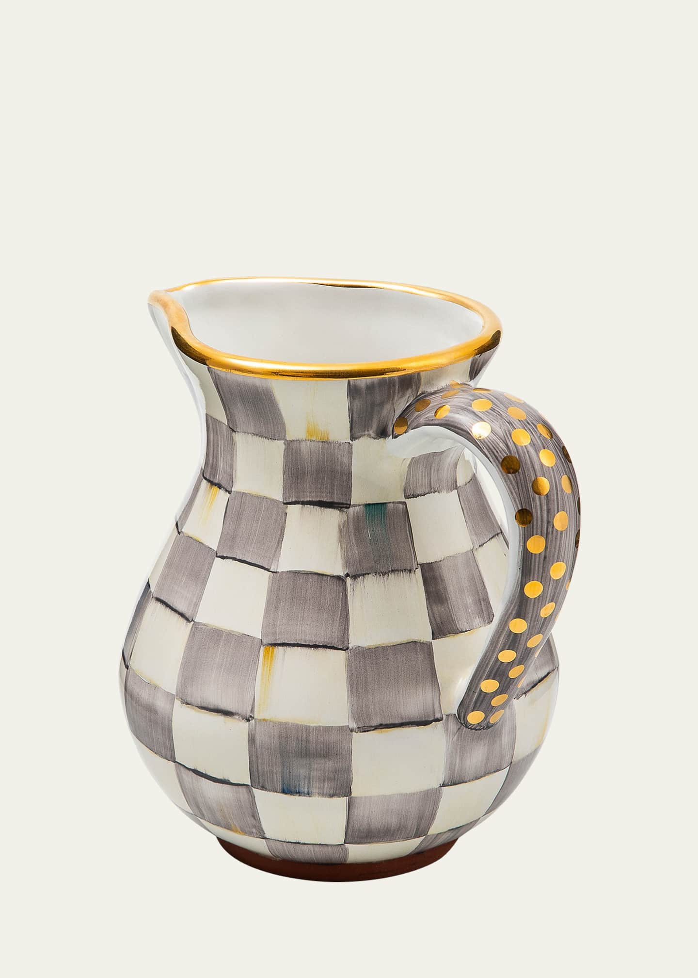 MacKenzie-Childs Sterling Check Portly Pitcher, 52 oz. - Bergdorf Goodman