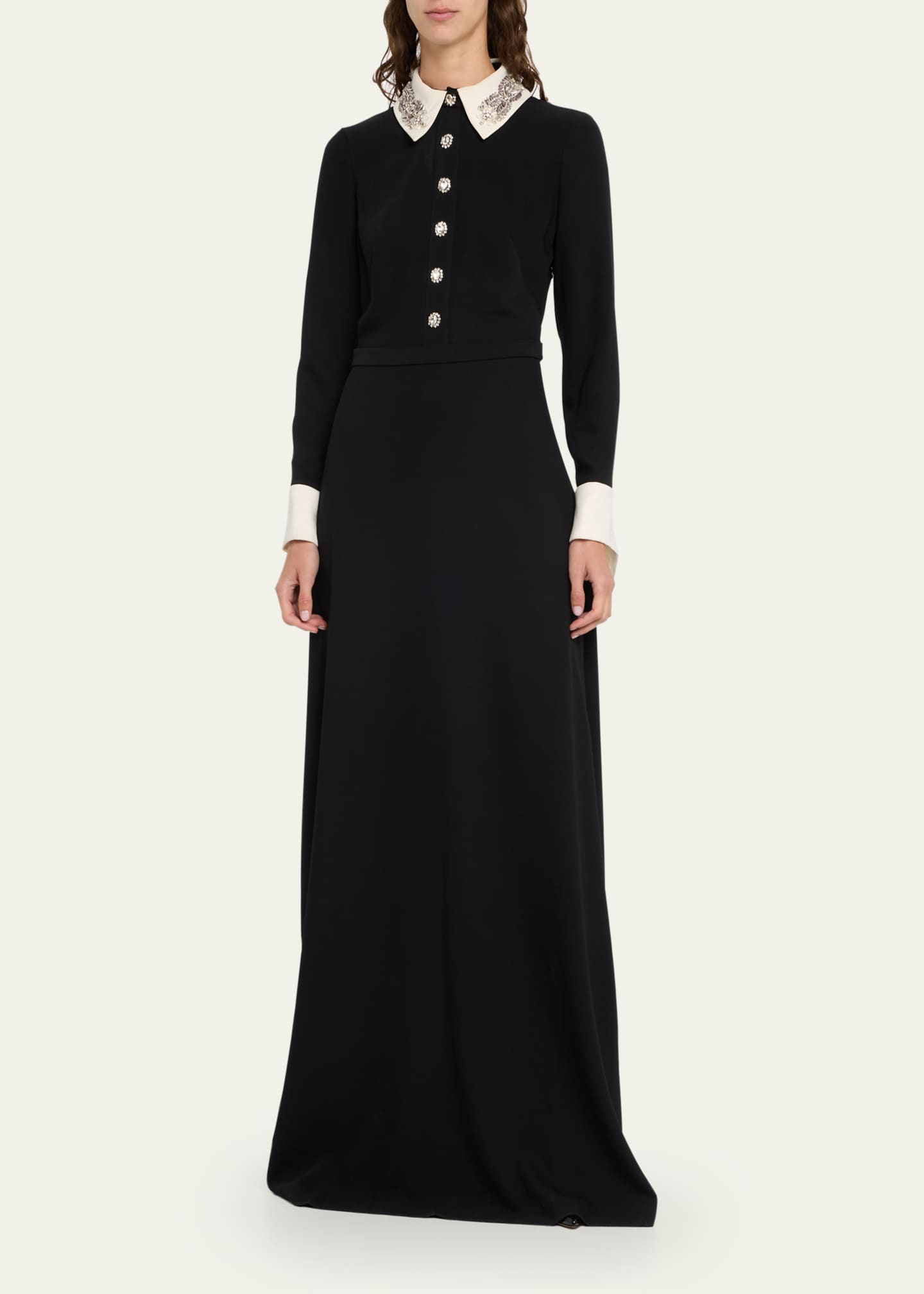 Reem Acra Jewel Embellished Crepe Gown Bergdorf Goodman