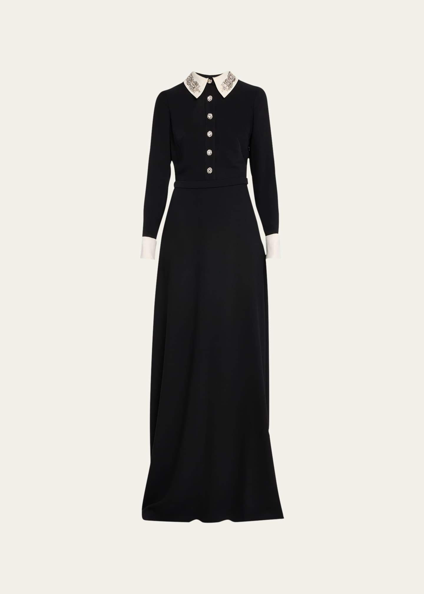 Reem Acra Jewel Embellished Crepe Gown Bergdorf Goodman