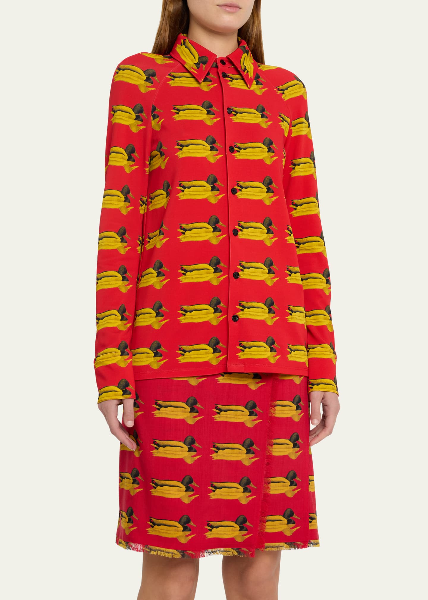 Burberry Duck-Print Button Down Shirt - Bergdorf Goodman