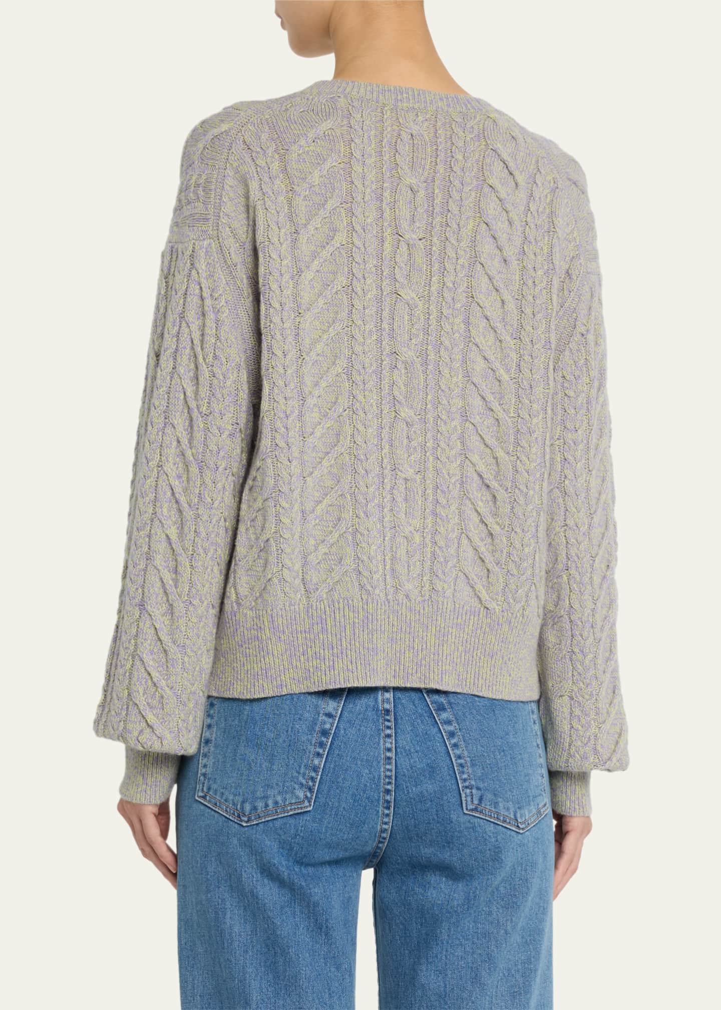 Guest in Residence Cashmere Marled Cable-Knit Sweater - Bergdorf Goodman