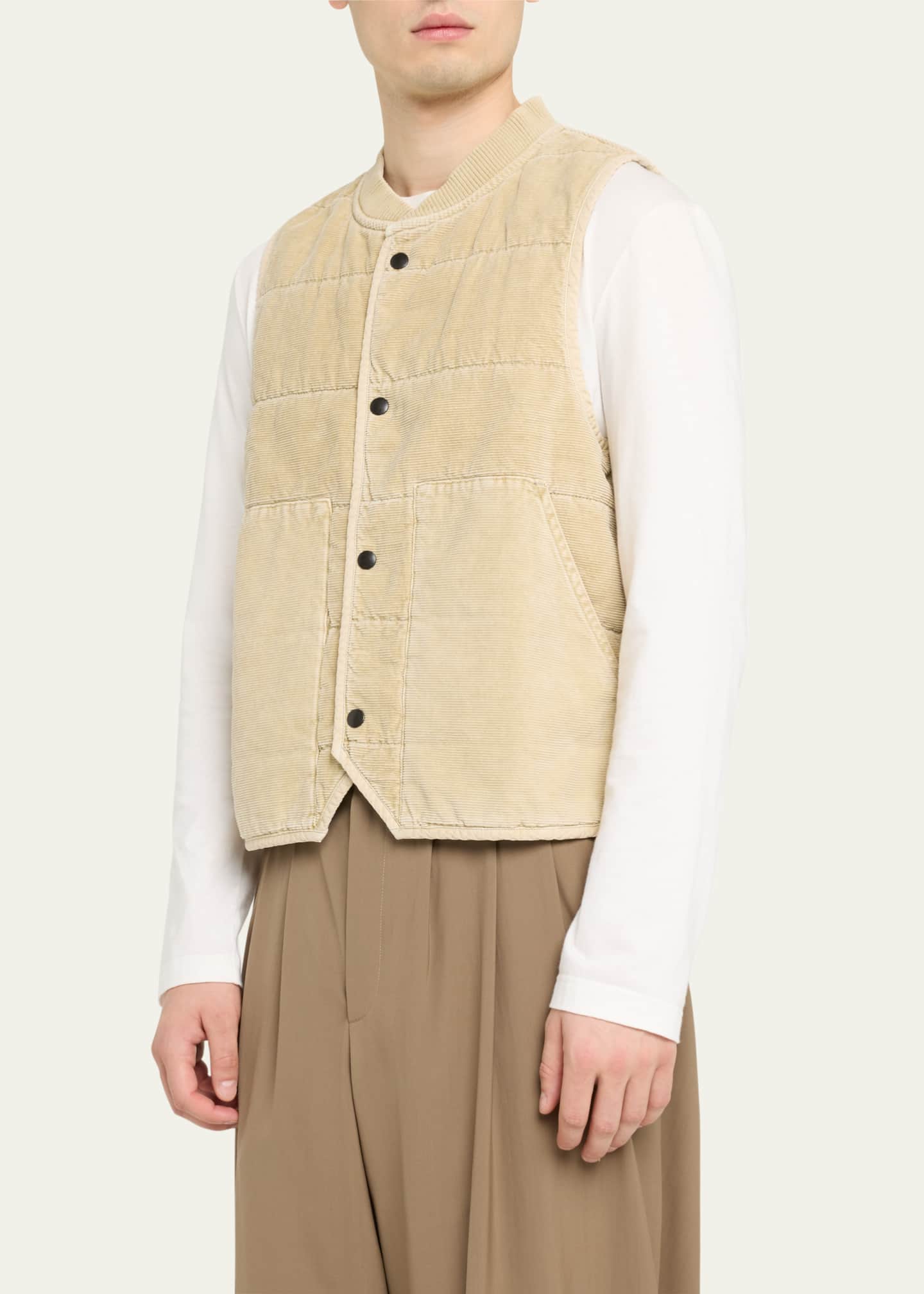 Save Khaki Men's Corduroy Snap-Front Vest - Bergdorf Goodman