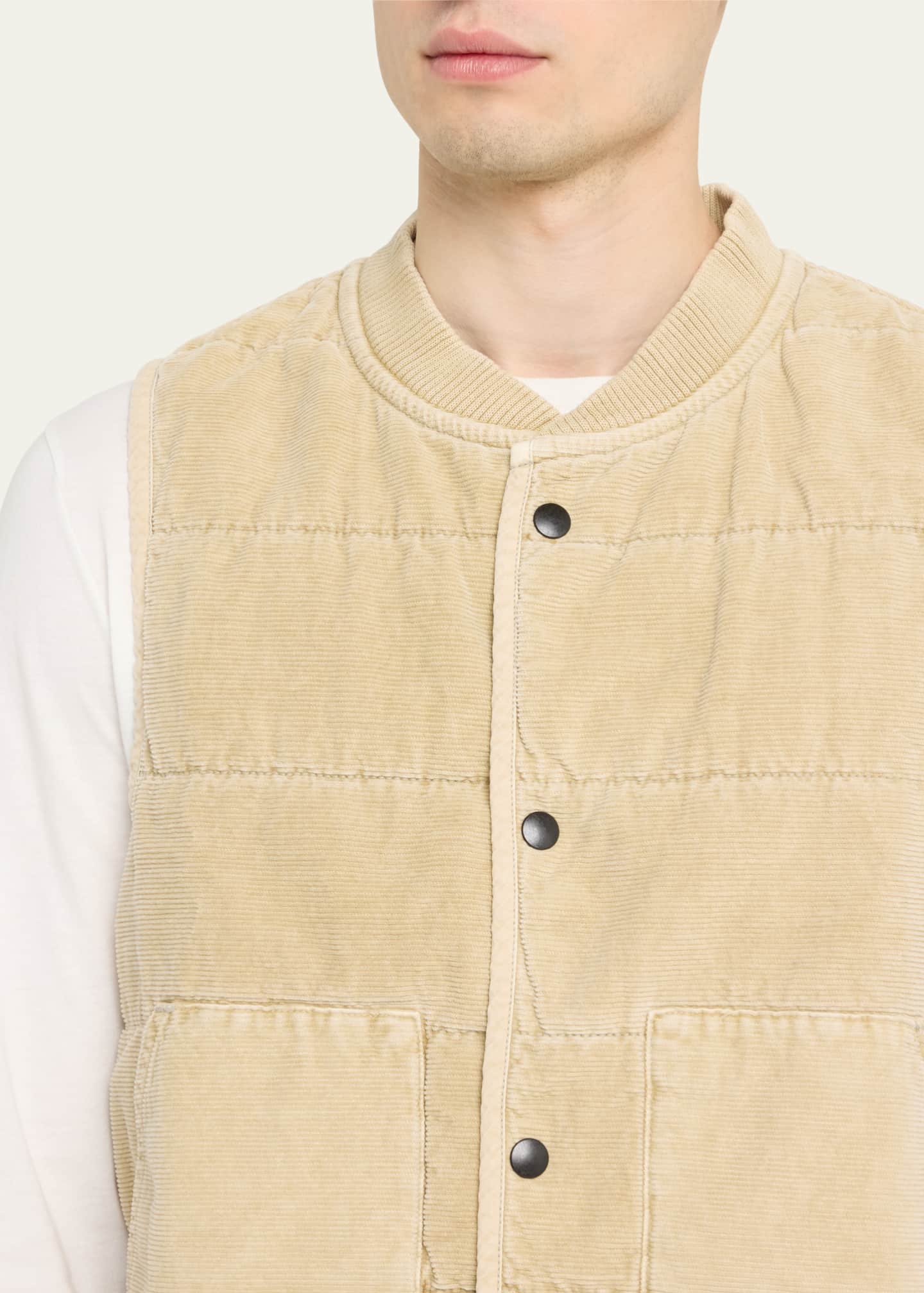 Save Khaki Men's Corduroy Snap-Front Vest - Bergdorf Goodman