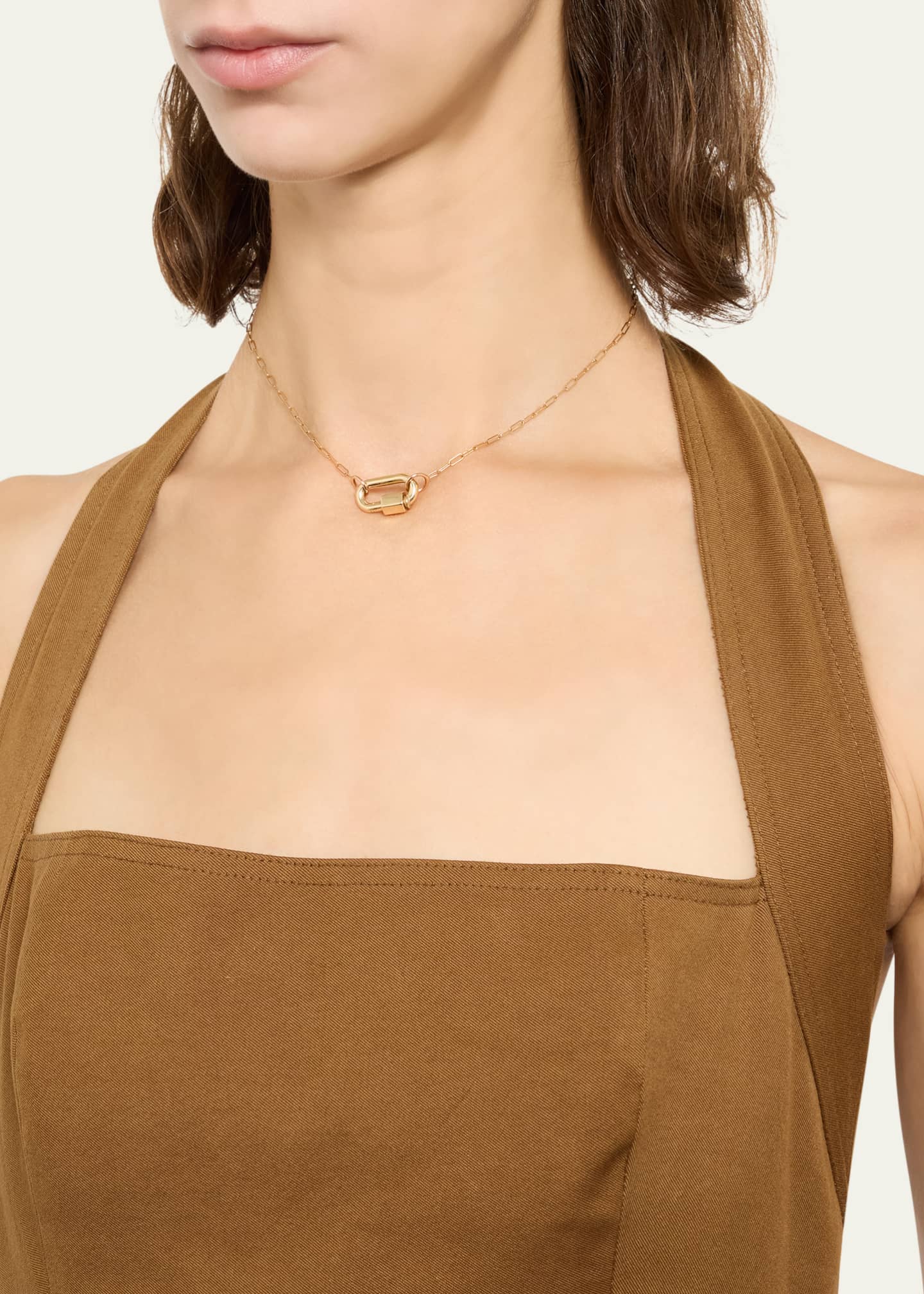 Marla Aaron 14K Rose Gold Square Link Chain, 14"L - Bergdorf Goodman