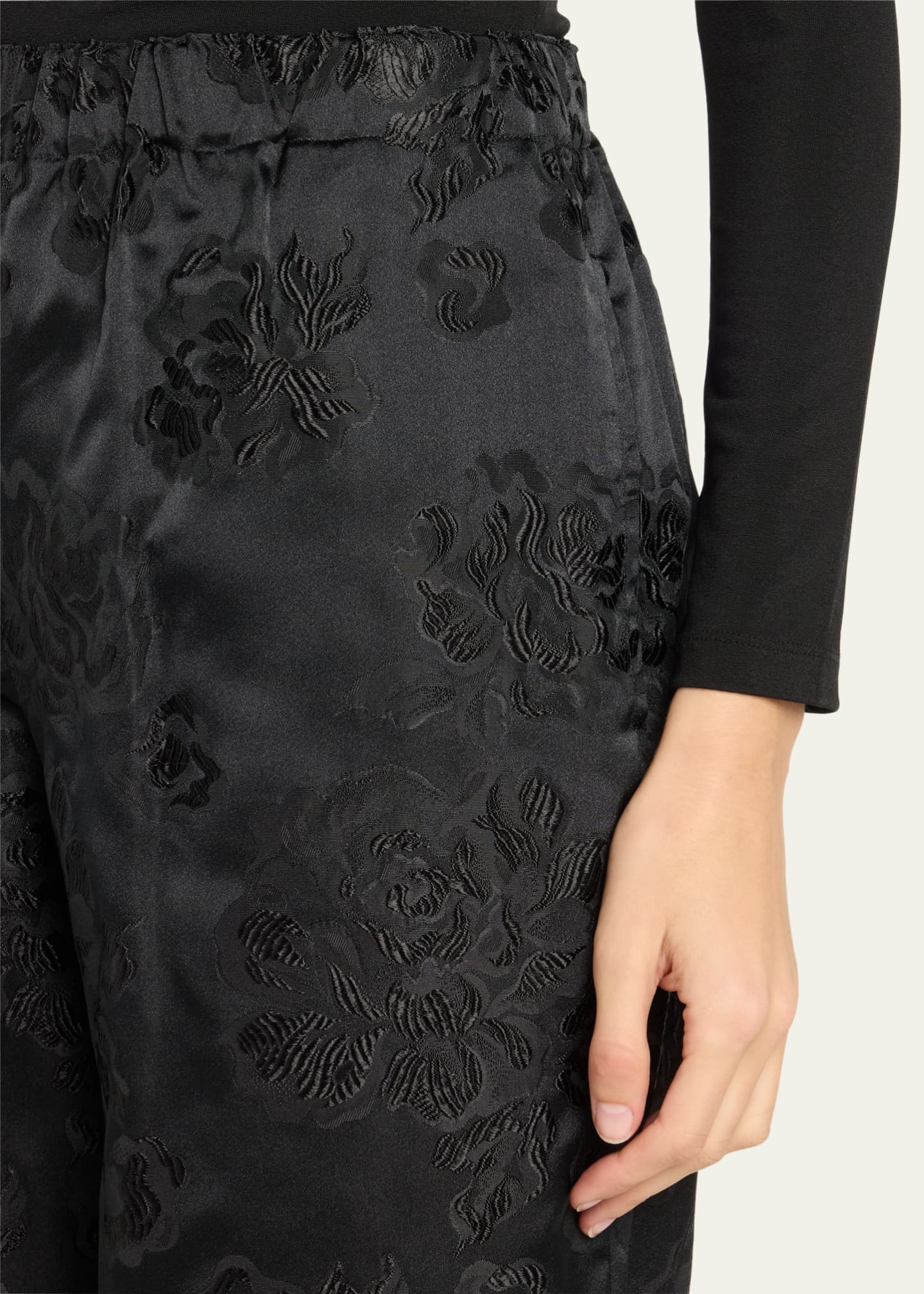 Comme des Garcons, Comme des Garcons Cropped Floral Jacquard Pants - Bergdorf Goodman