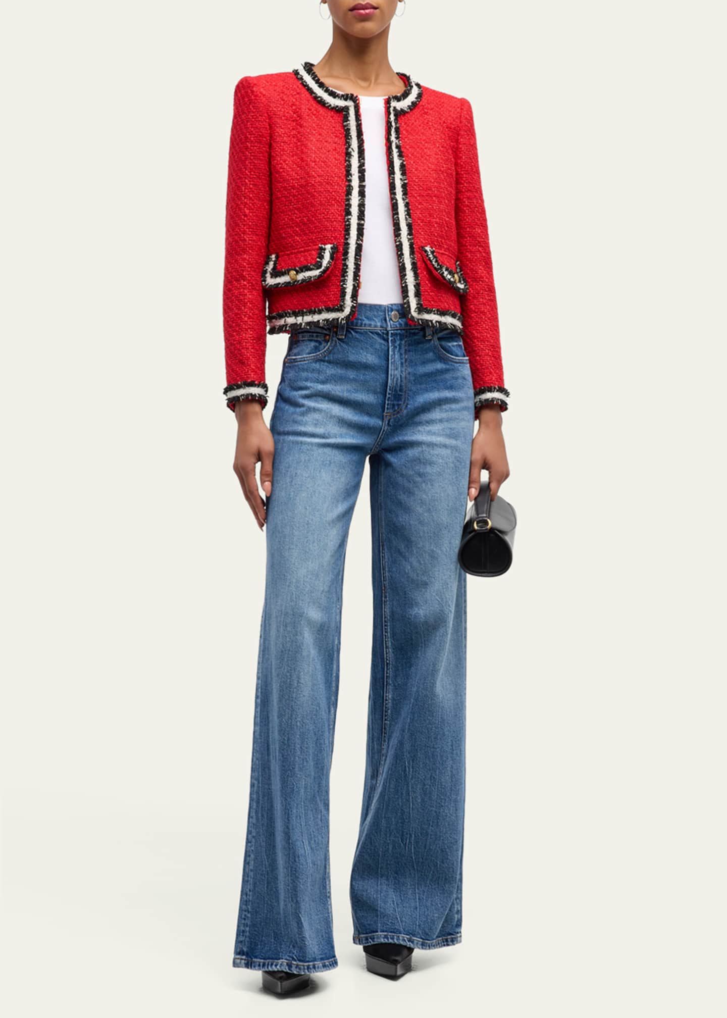 Alice + Olivia Landon Cropped Tweed Jacket - Bergdorf Goodman