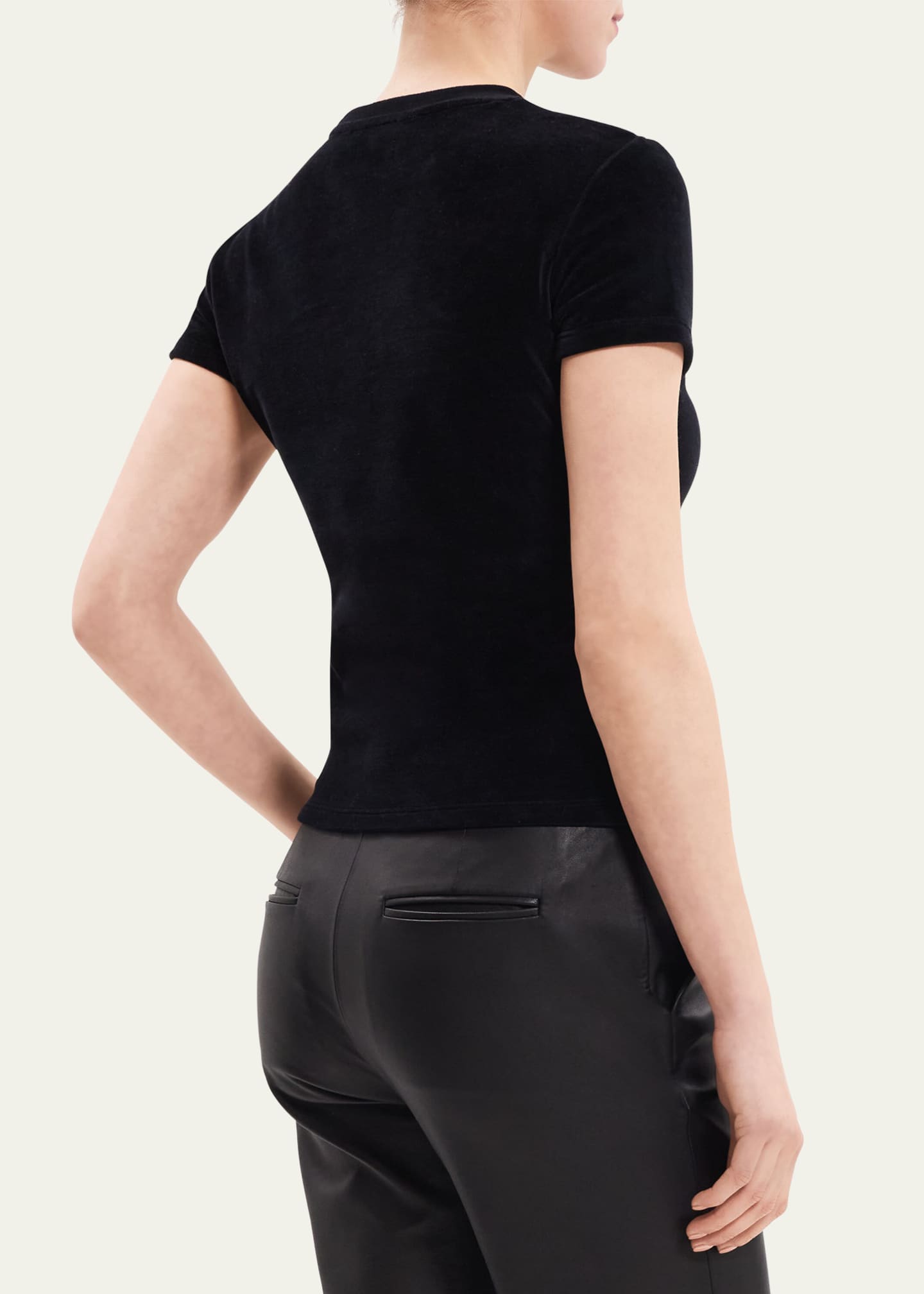 Theory Short-Sleeve Velvet Tiny Tee - Bergdorf Goodman