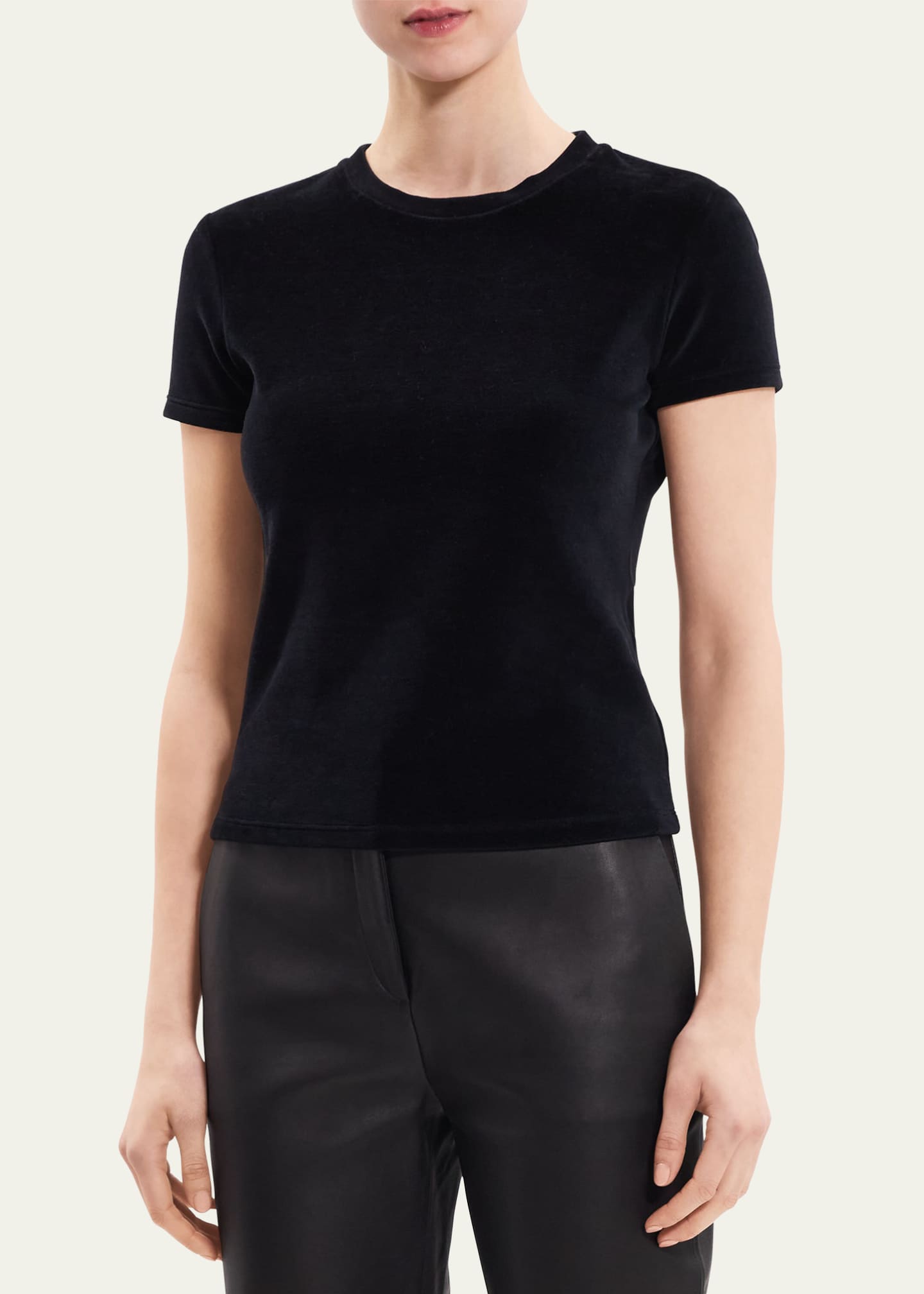 Theory Short-Sleeve Velvet Tiny Tee - Bergdorf Goodman
