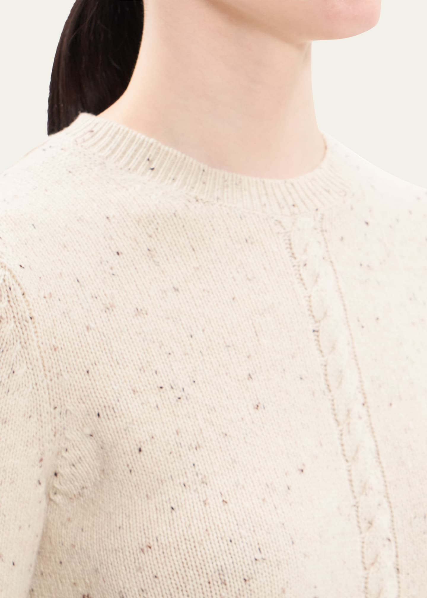 Theory Wool-Cashmere Shrunken Donegal Cable-Knit Sweater - Bergdorf Goodman
