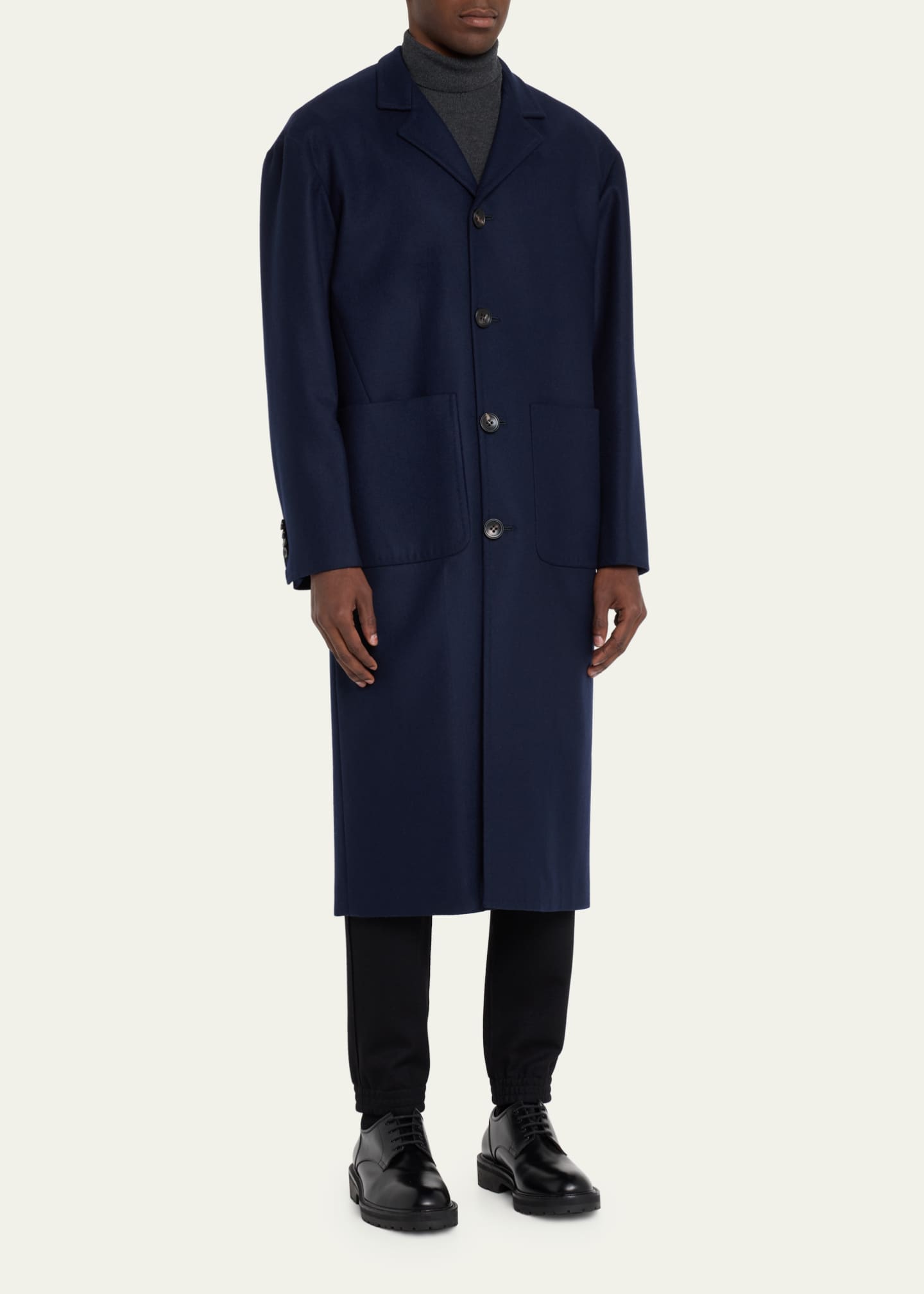 Kiton Men's Solid Wool Topcoat - Bergdorf Goodman