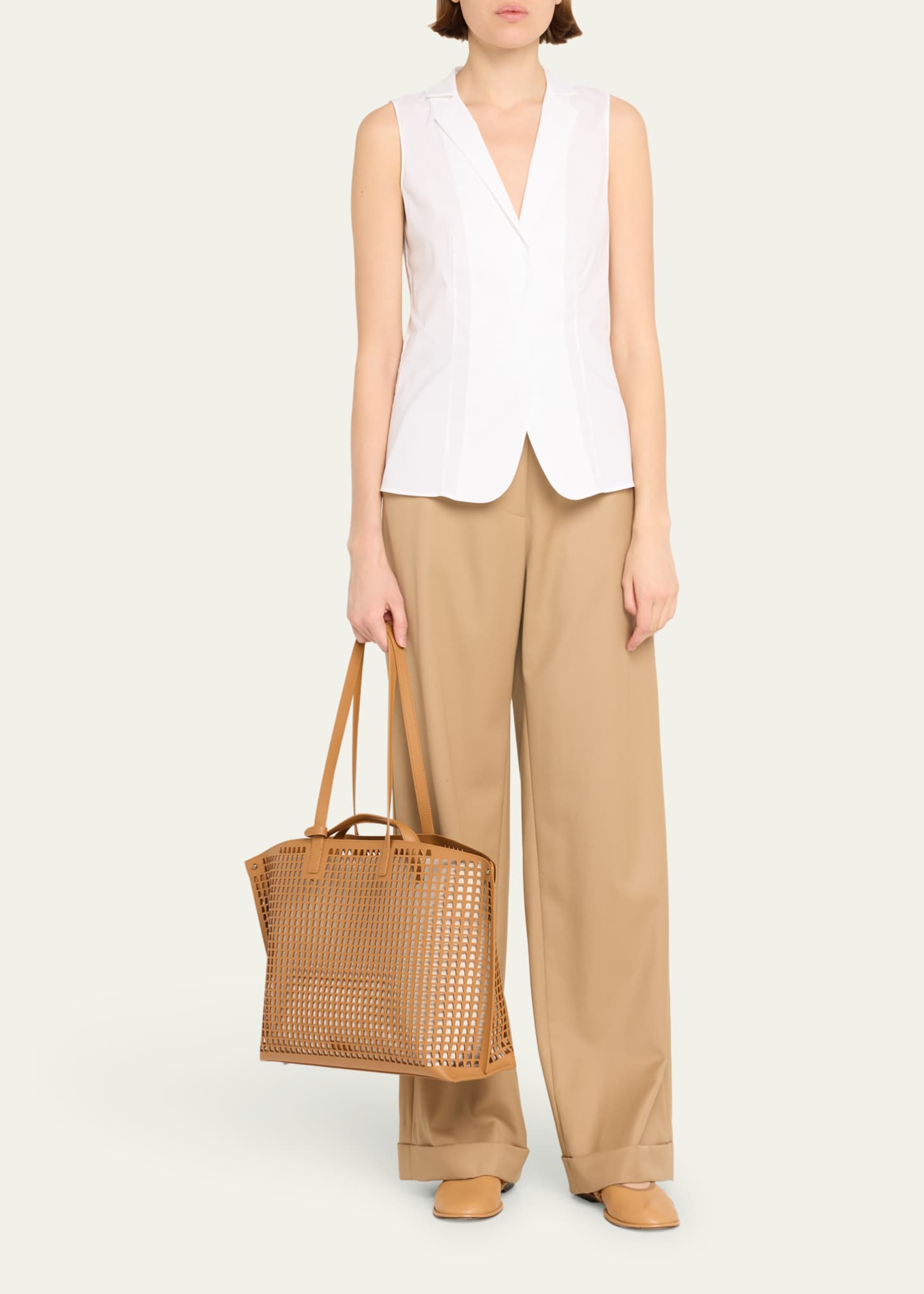 Akris Ai Medium Trapezoid Laser-Cut Tote Bag - Bergdorf Goodman