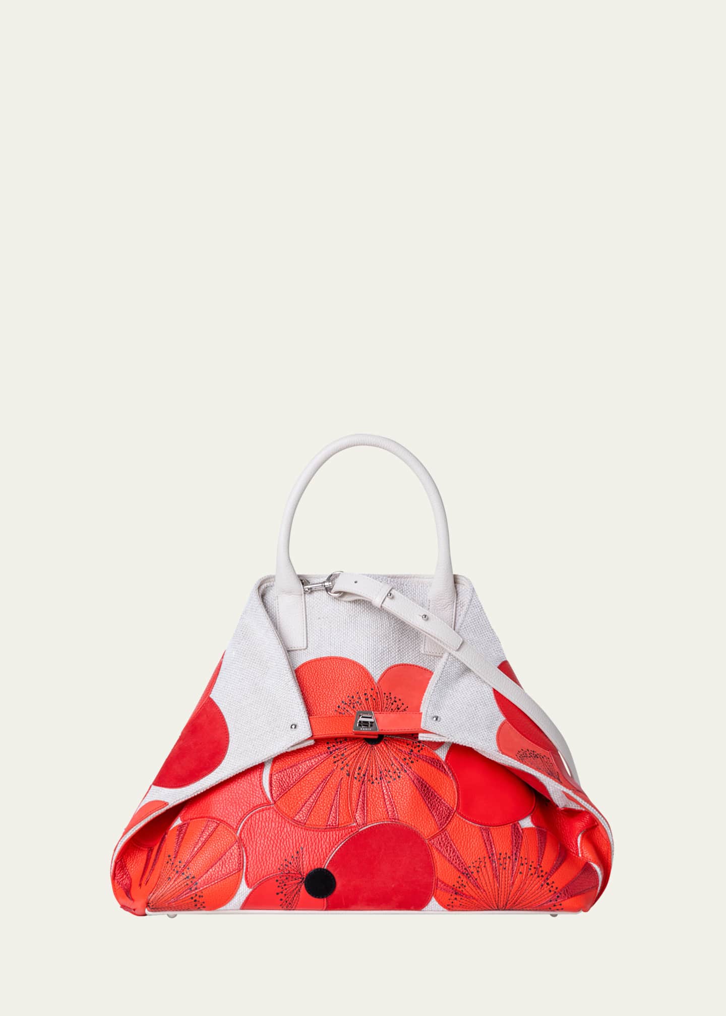 Akris Ai Medium Poppies Patchwork Printed Top-Handle Bag - Bergdorf Goodman
