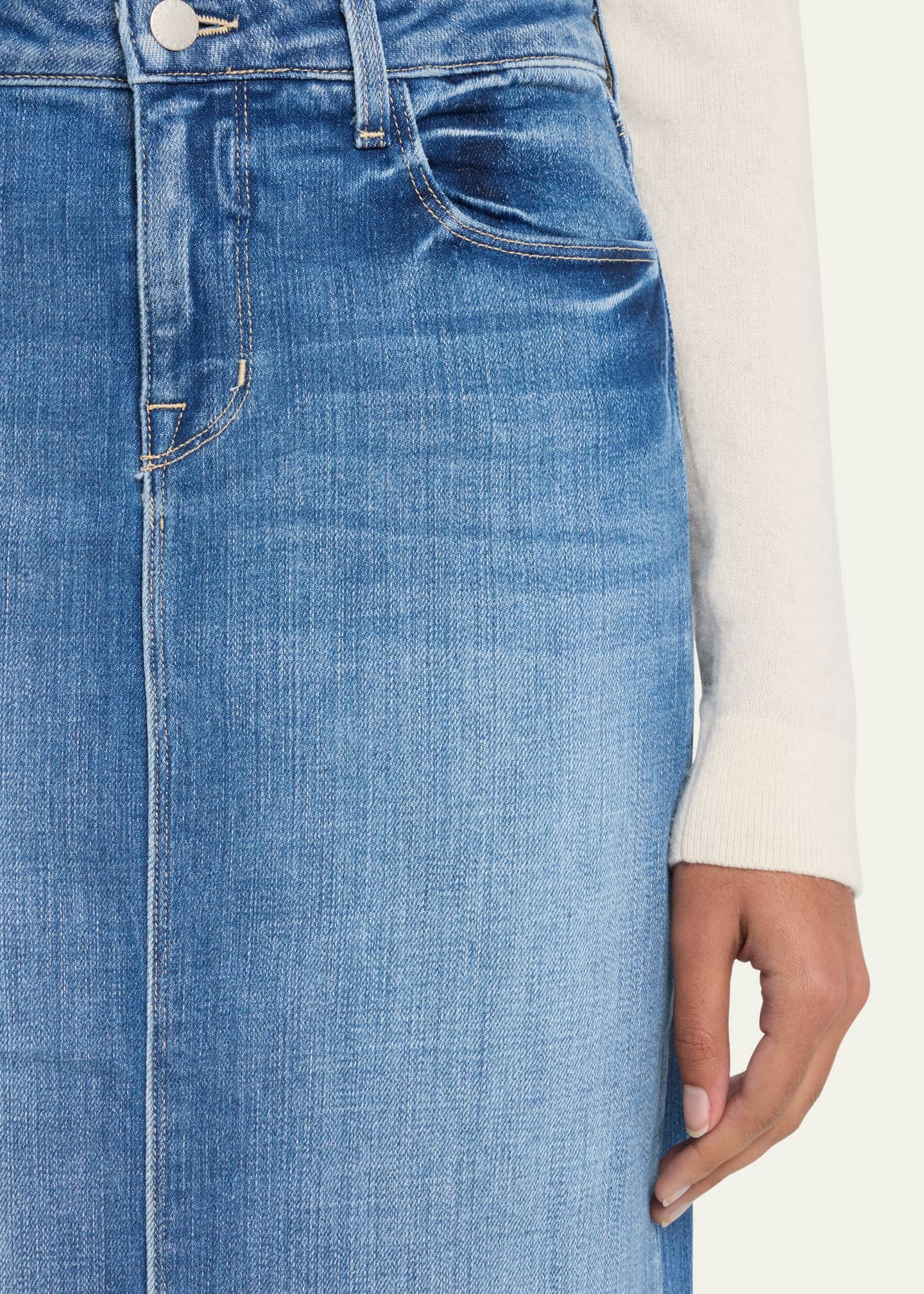 L'Agence Kailani Denim Mermaid Maxi Skirt - Bergdorf Goodman