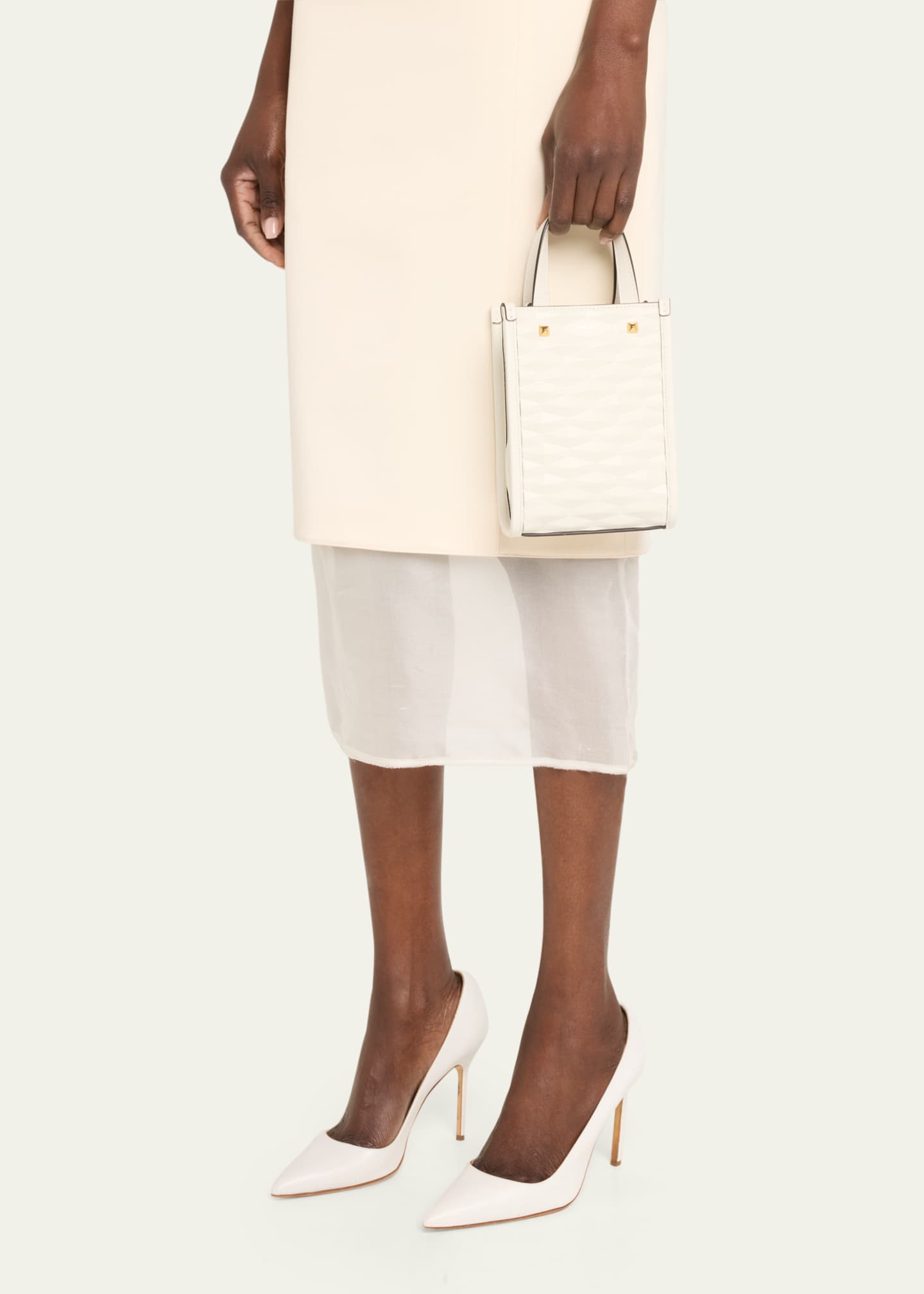 Jimmy Choo Mini Diamond-Embossed Leather Tote Bag - Bergdorf Goodman