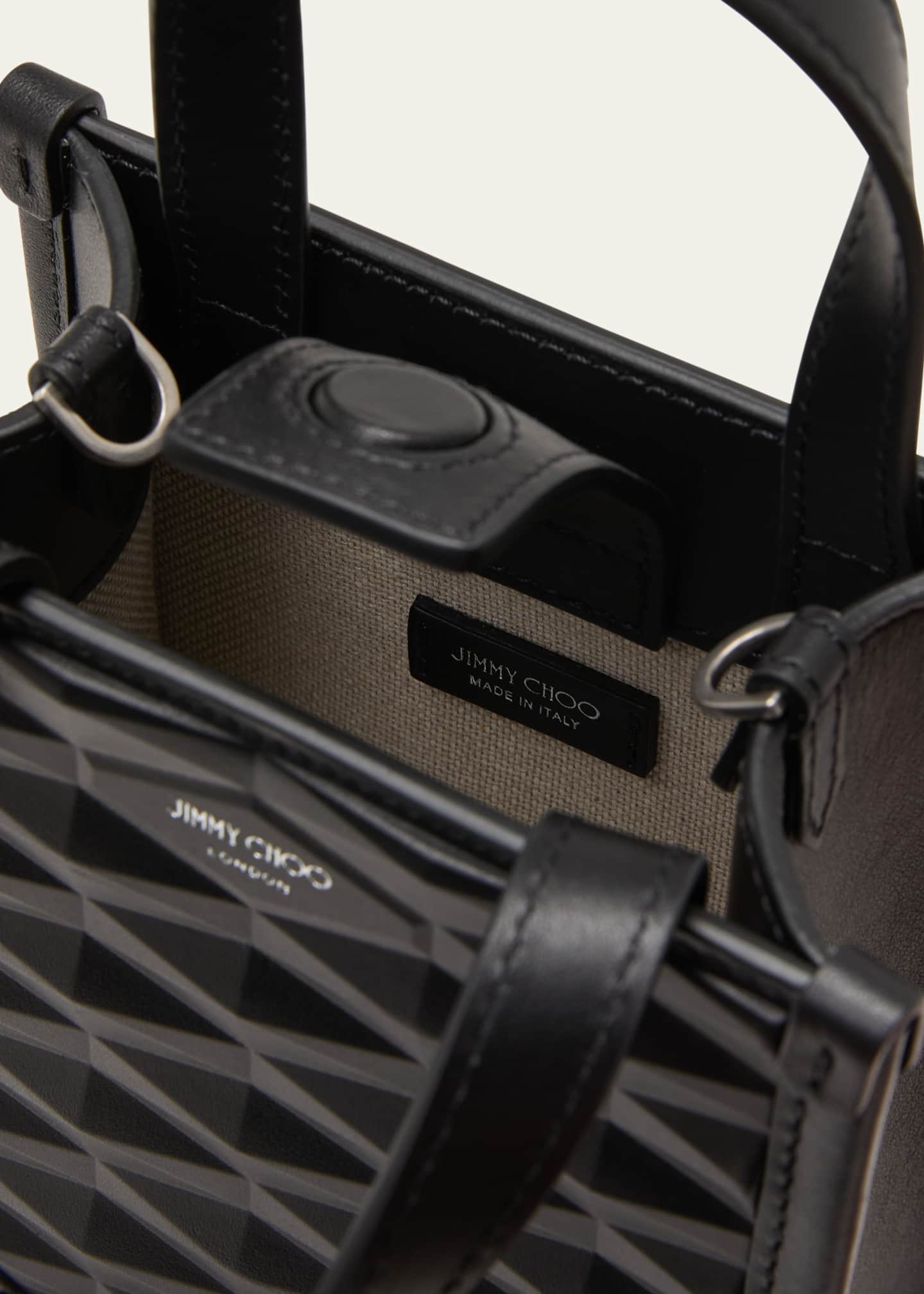 Jimmy Choo Mini Diamond-Embossed Leather Tote Bag - Bergdorf Goodman