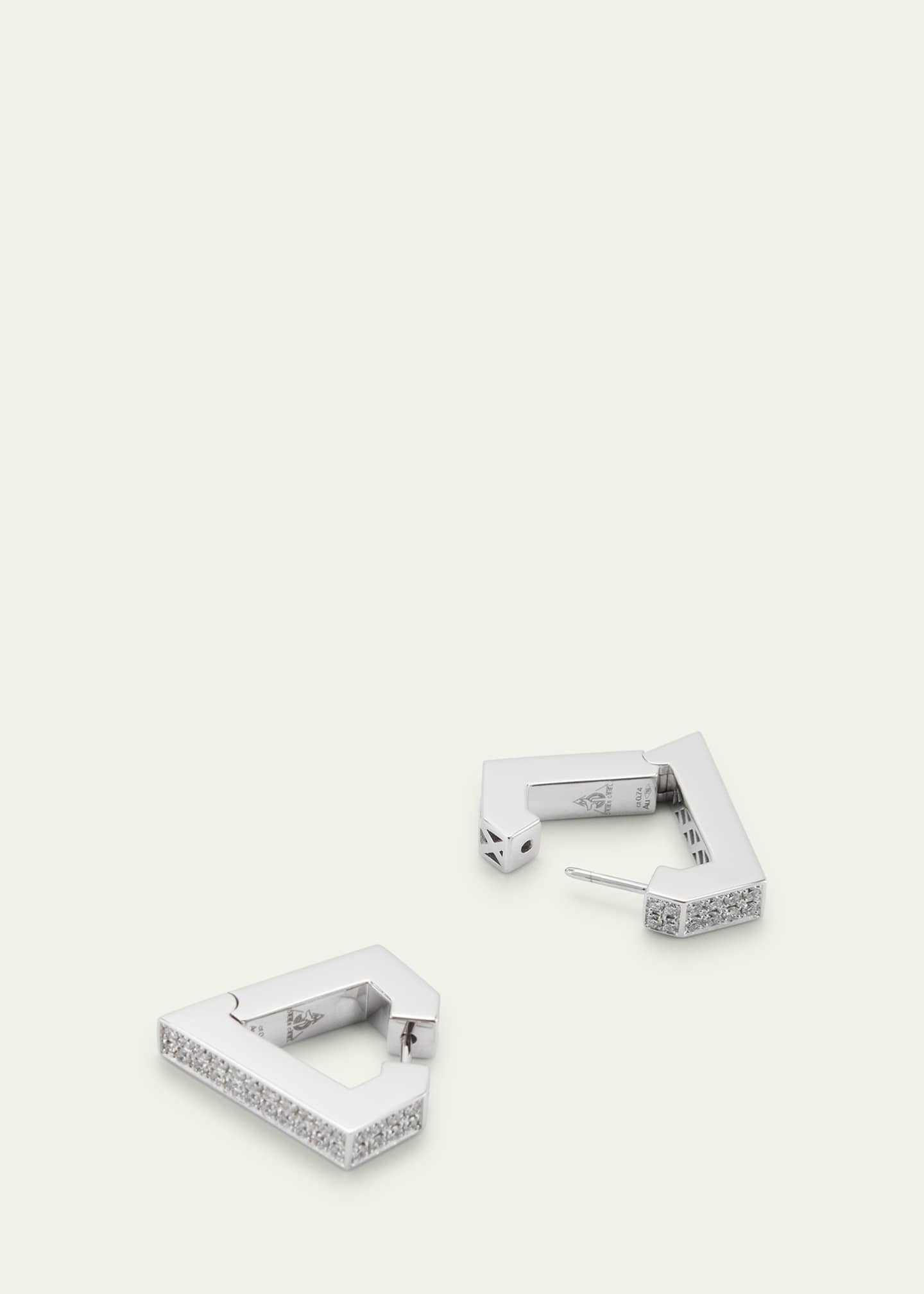 Dries Criel 18k White Gold Maxi Diamond Brute Diamanti Earrings ...