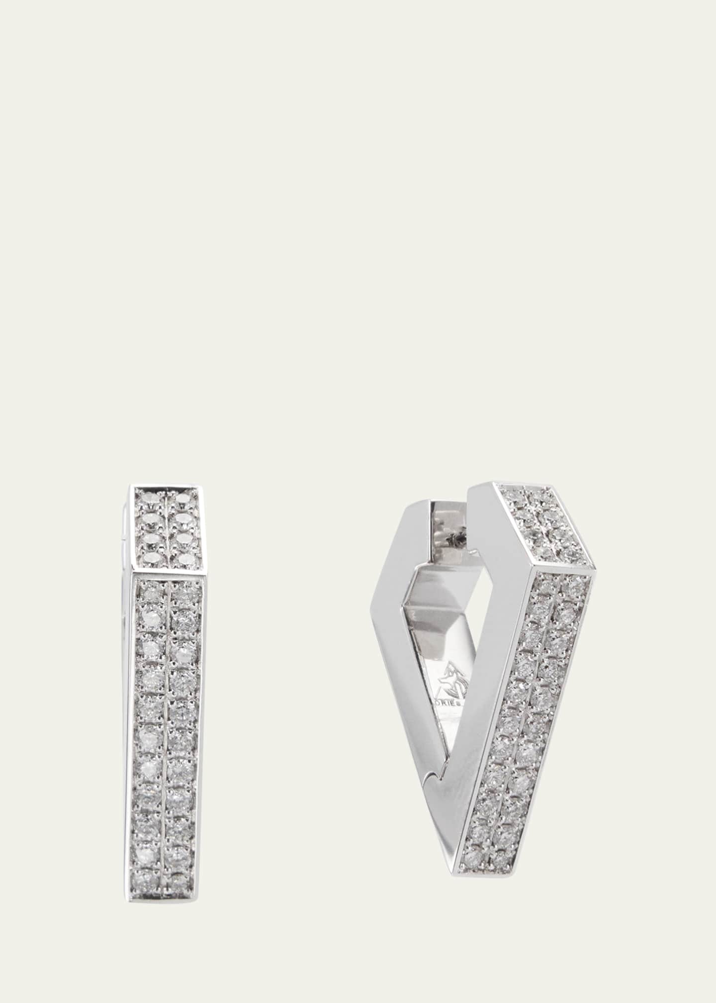 Dries Criel 18k White Gold Maxi Diamond Brute Diamanti Earrings ...