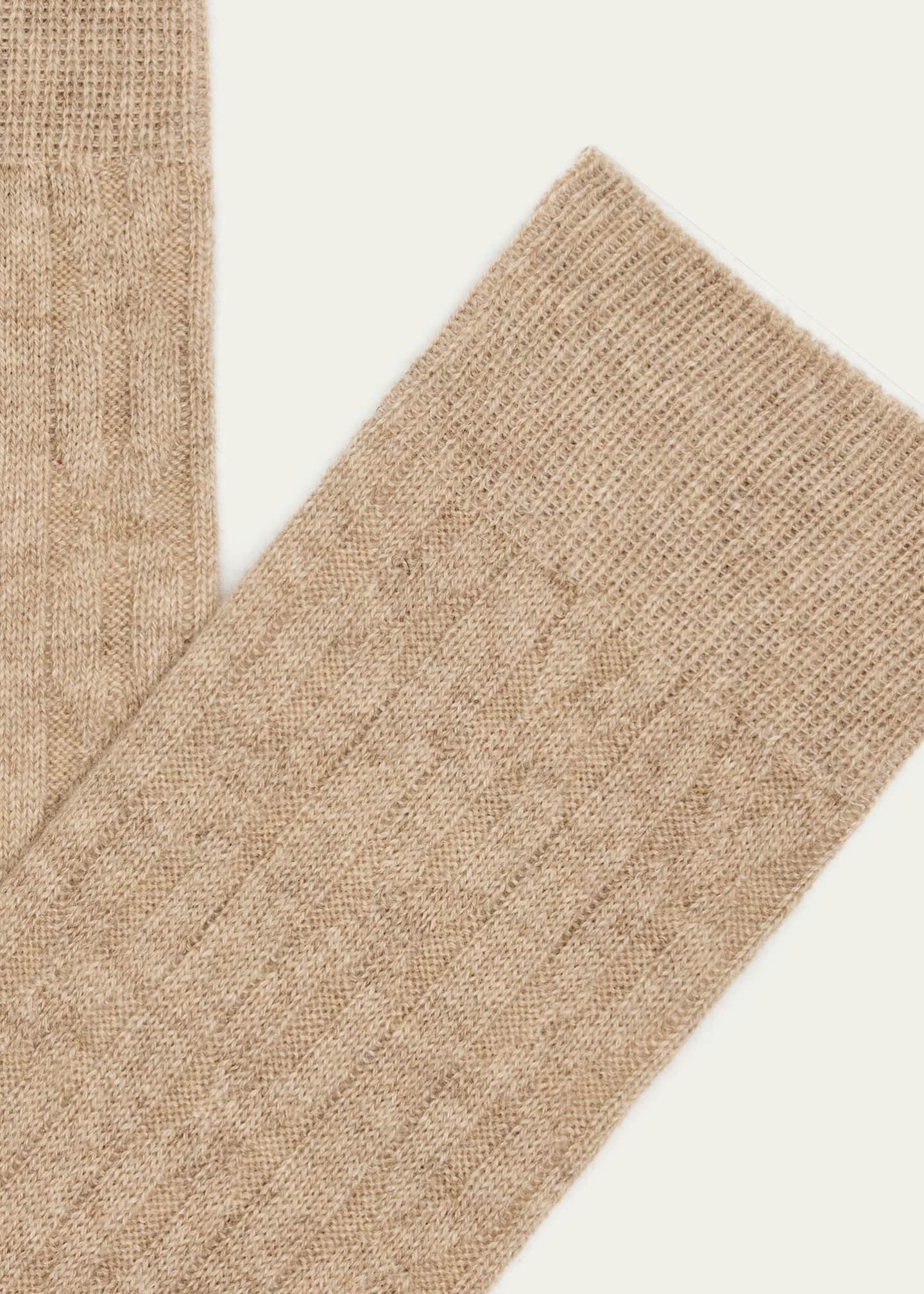 Bresciani Men's Cashmere Cable Knit Mid-Calf Socks - Bergdorf Goodman