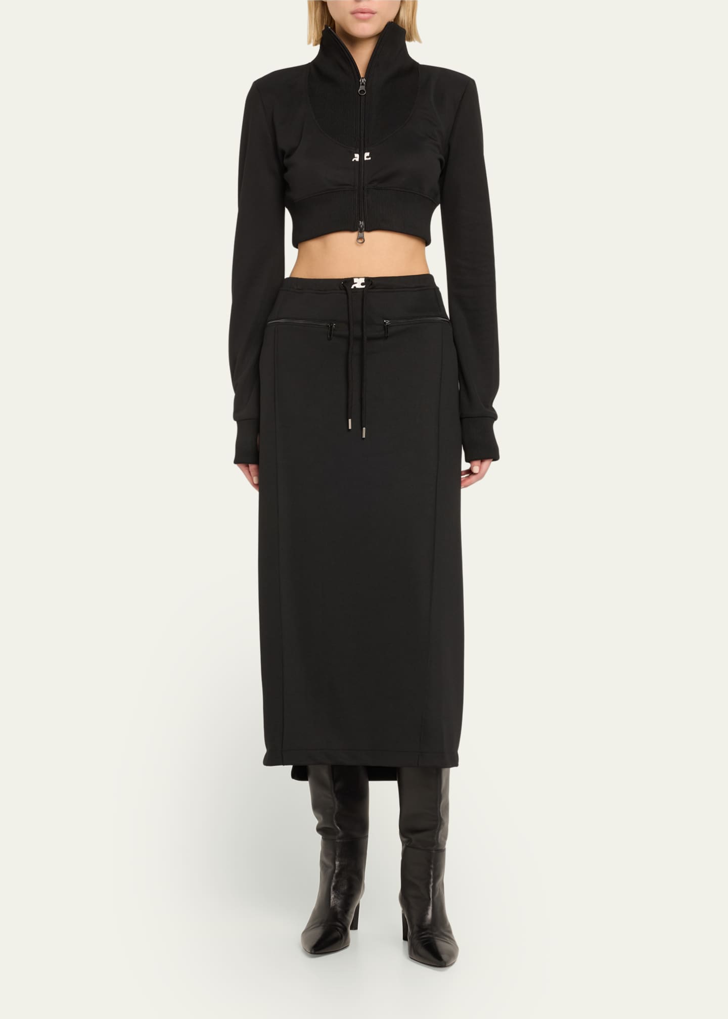 Courreges Drawstring Tracksuit Maxi Skirt - Bergdorf Goodman