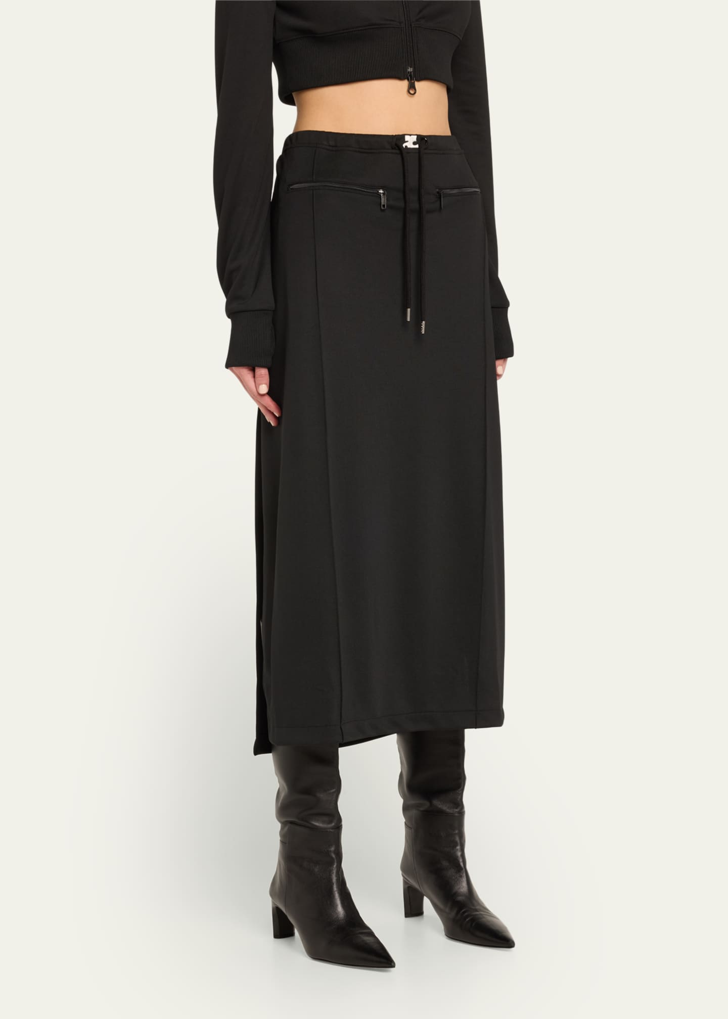 Courreges Drawstring Tracksuit Maxi Skirt - Bergdorf Goodman