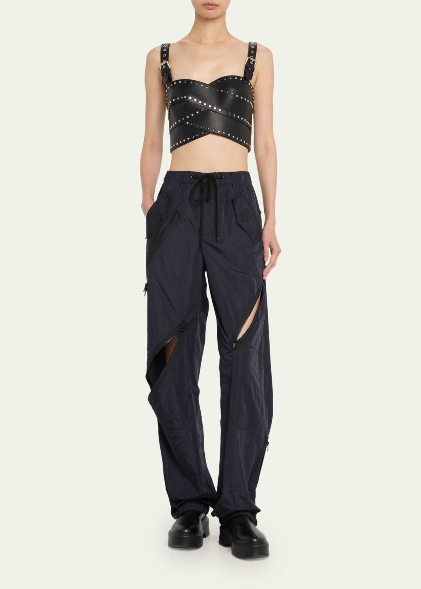 Monse Multi Zipper Drawstring Cargo Pants - Bergdorf Goodman
