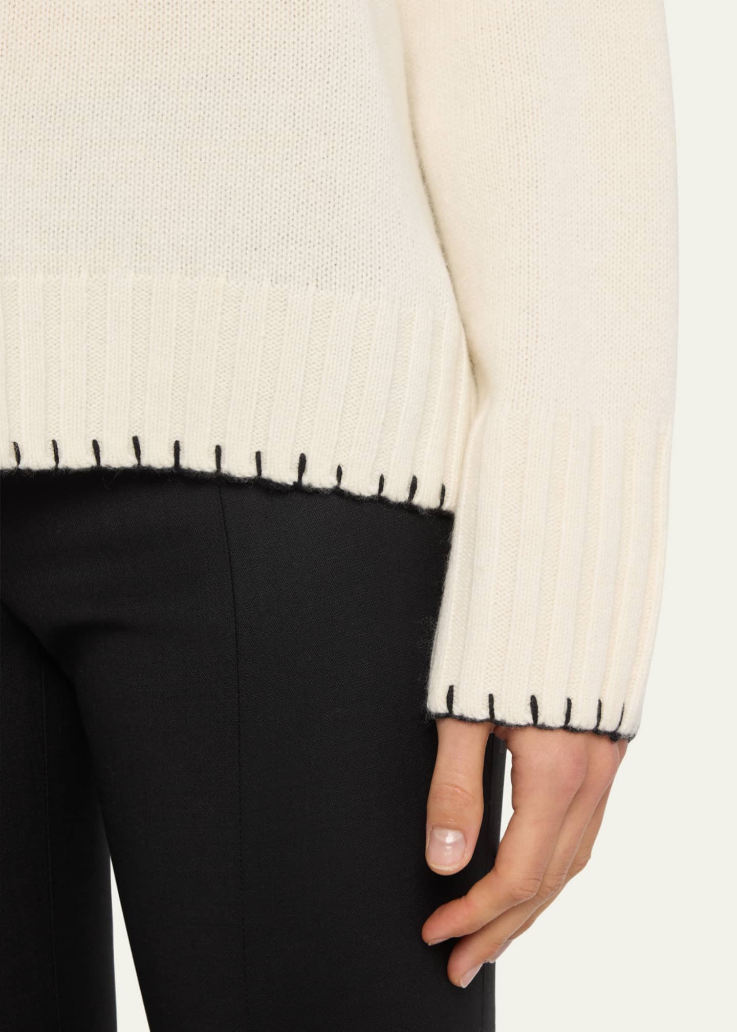 Majestic Filatures Wool-Cashmere Whipstitch Mock-Neck Pullover - Bergdorf Goodman