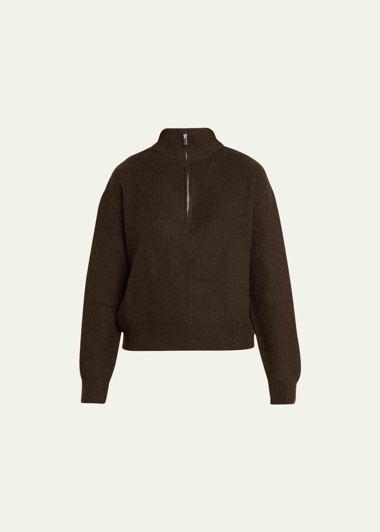 Majestic Filatures Wool Chunky Textured Knit Half-Zip Pullover ...