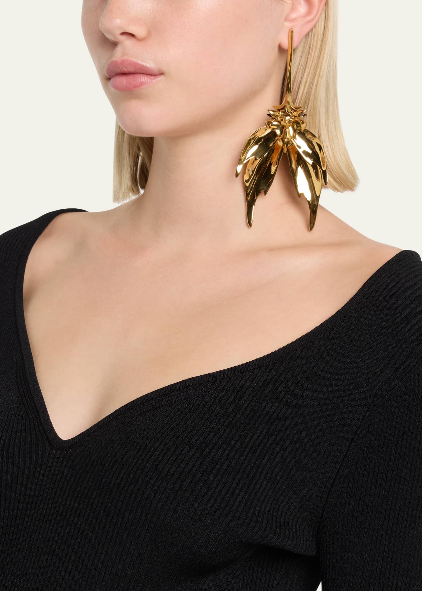 Alexander McQueen Dissected Orchid Stick Earring, Single - Bergdorf Goodman