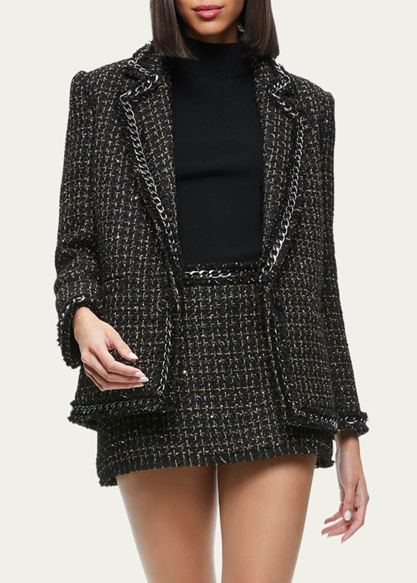 Alice + Olivia Shan Oversized Chain Fringe Blazer - Bergdorf Goodman