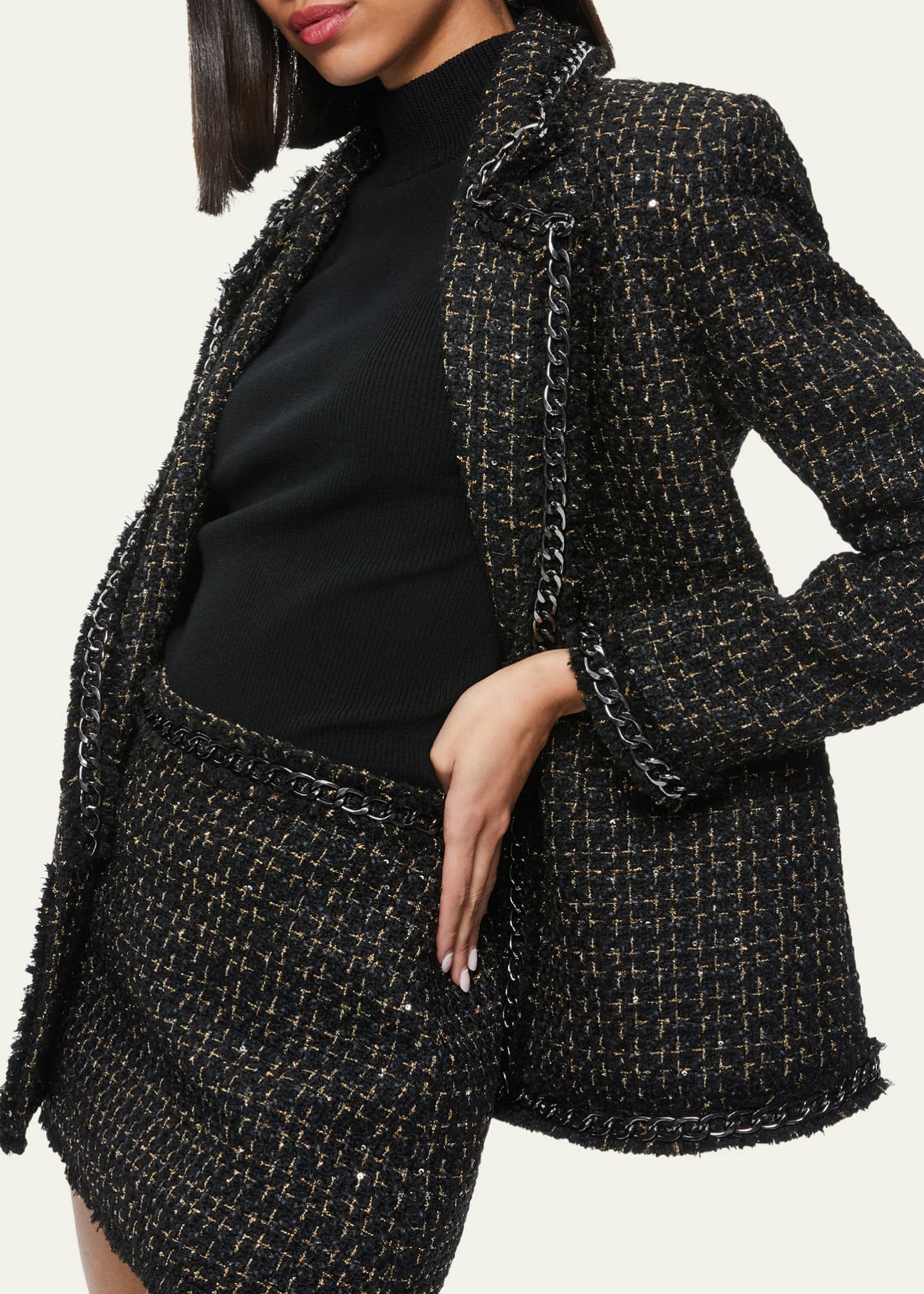 Alice + Olivia Shan Oversized Chain Fringe Blazer - Bergdorf Goodman
