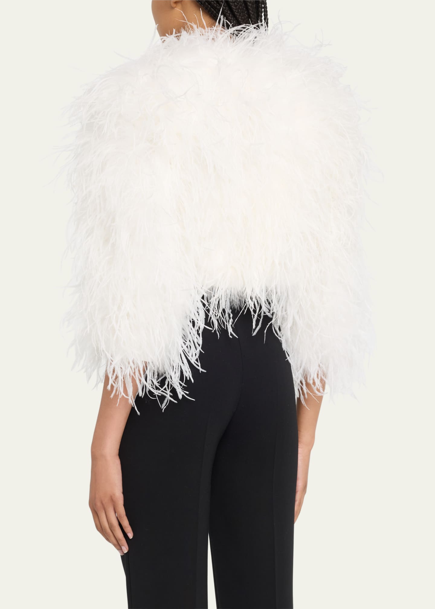 Alice + Olivia Kidman Boxy Feather Cropped Jacket - Bergdorf Goodman