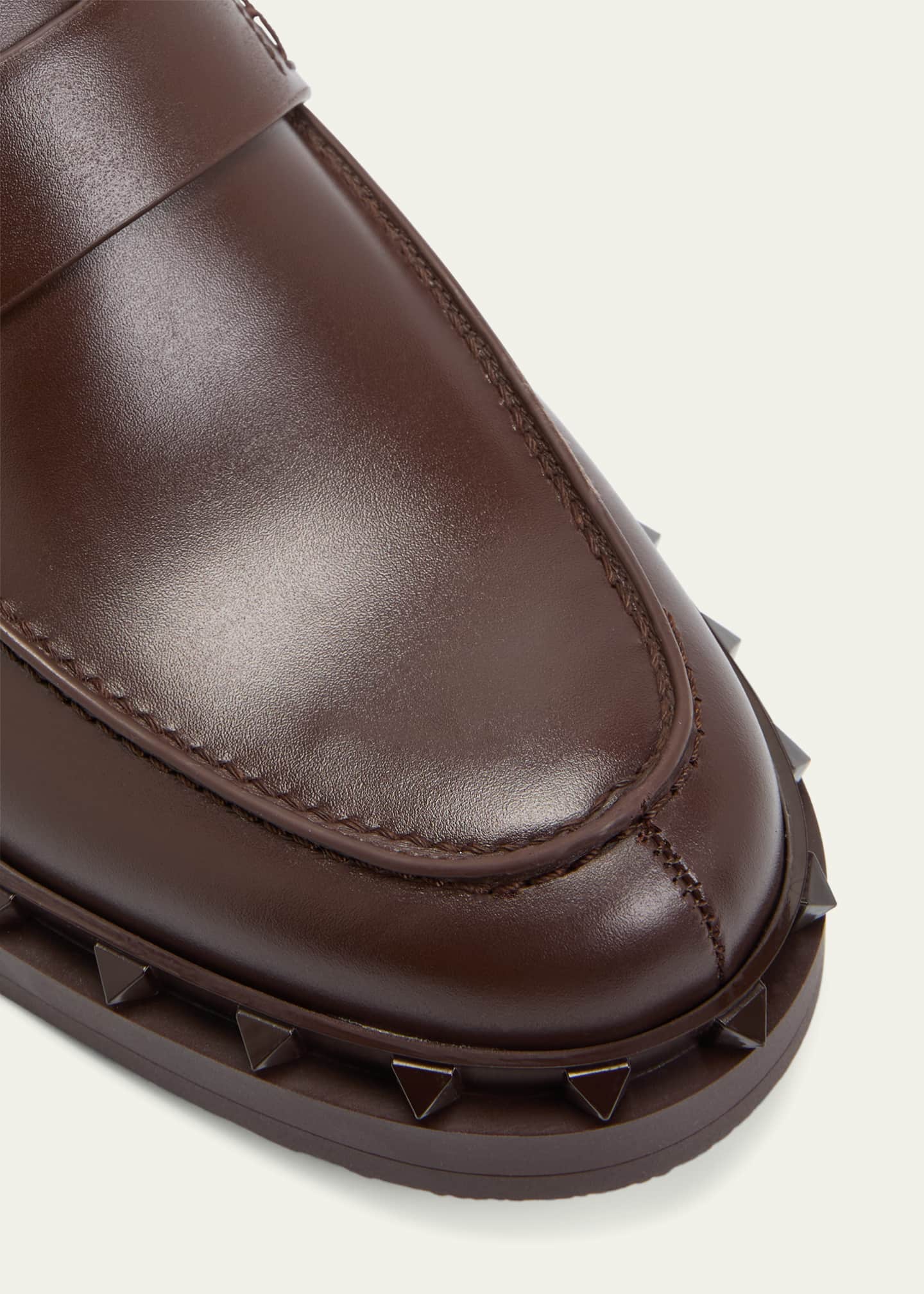 Valentino Garavani Men's Rockstud Leather Penny Loafers - Bergdorf Goodman